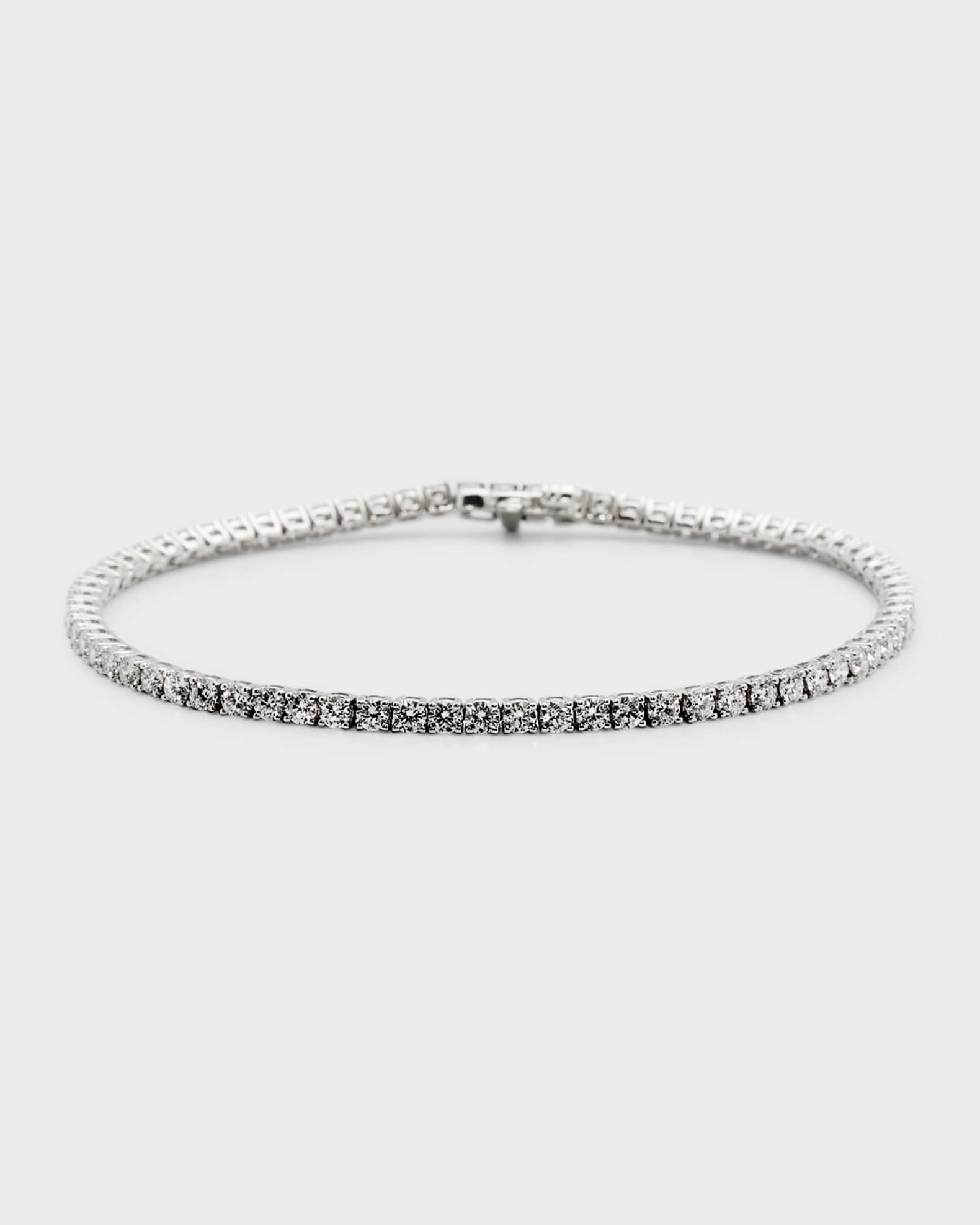 Neiman Marcus Diamonds 18K White Gold Diamond Tennis Bracelet, 2.95tcw ...