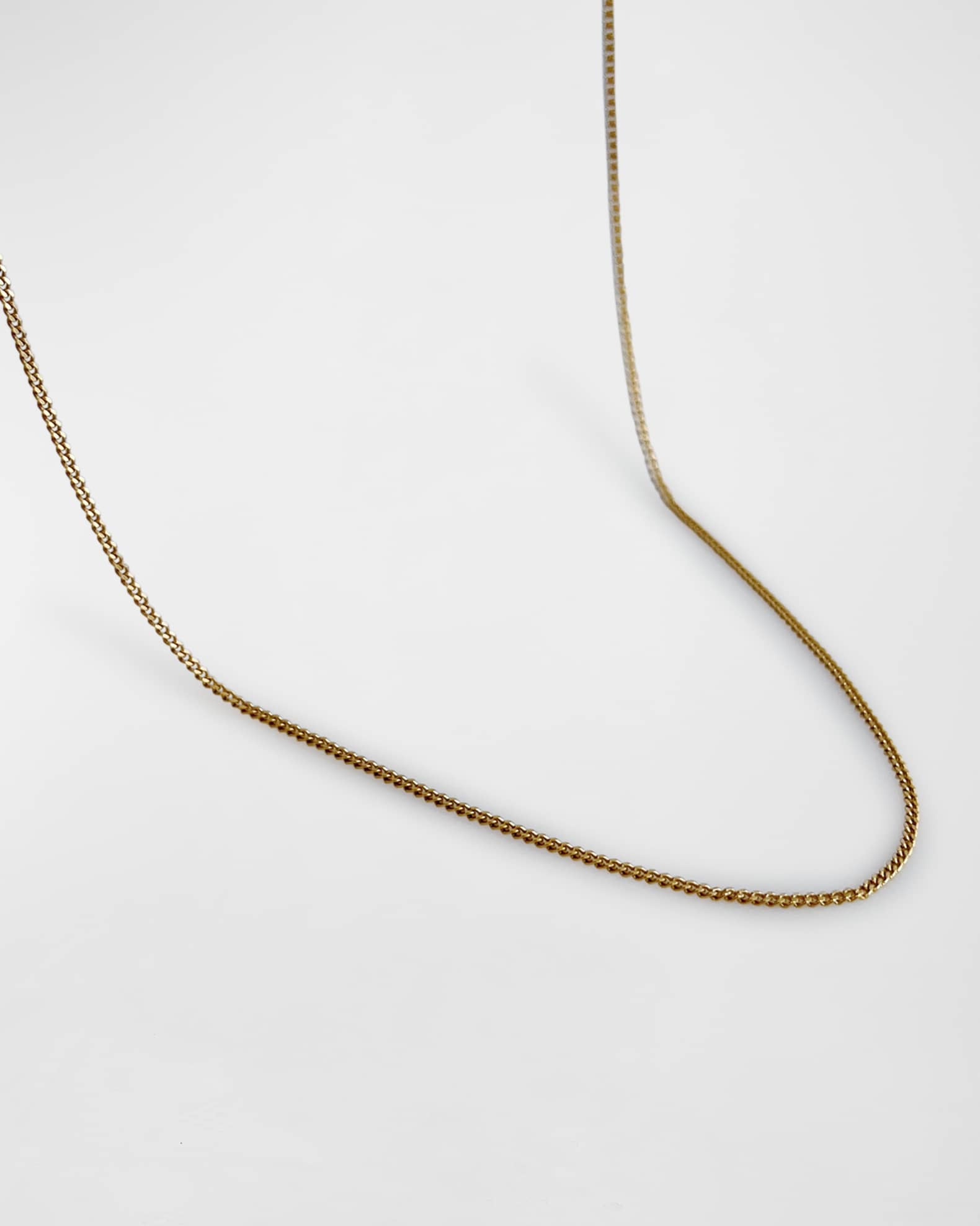 Zoe Lev Jewelry 14K Gold Baby Flat Curb Chain Necklace | Neiman Marcus