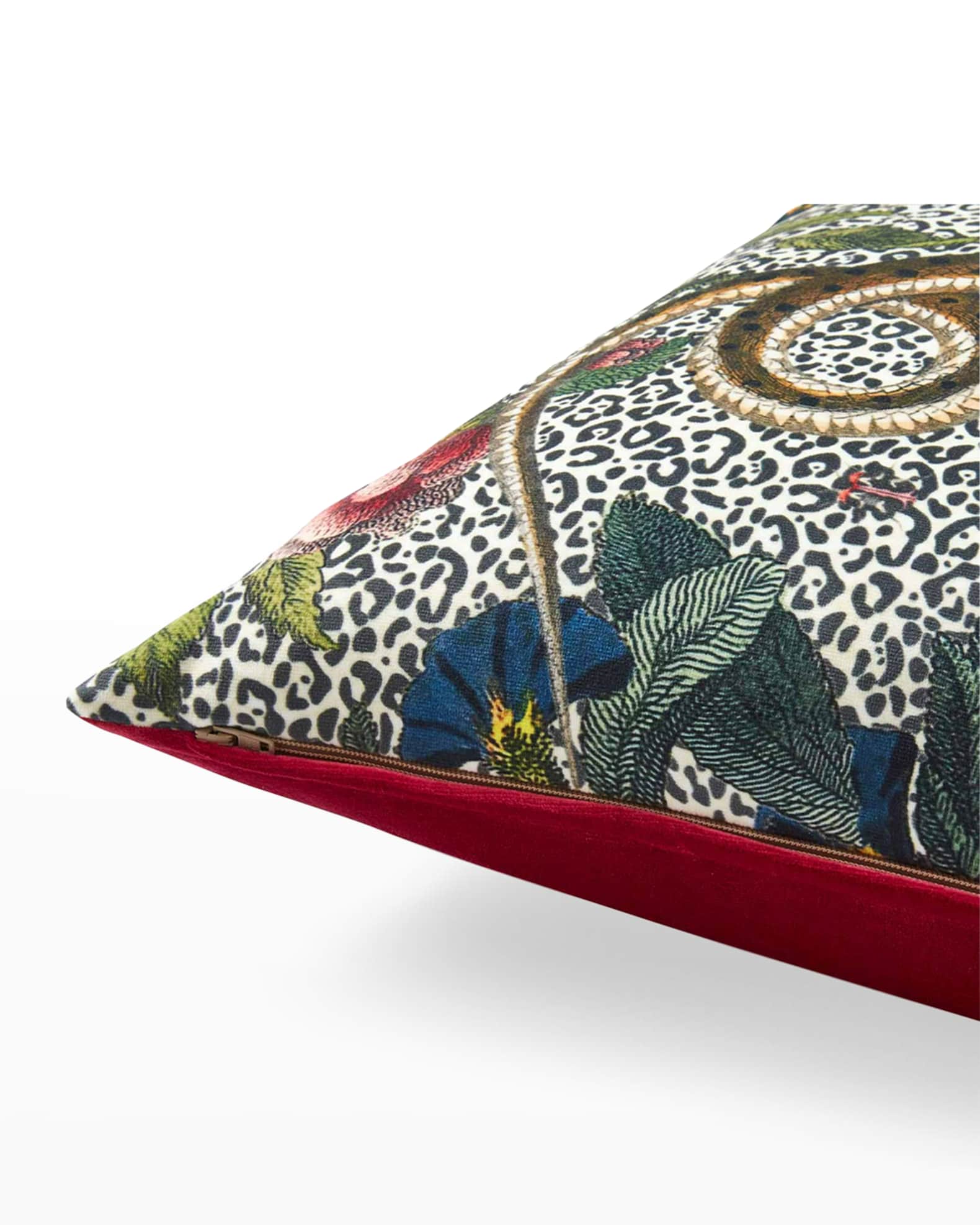 Spode Creatures of Curiosity Animal Print Velvet Pillow | Neiman Marcus