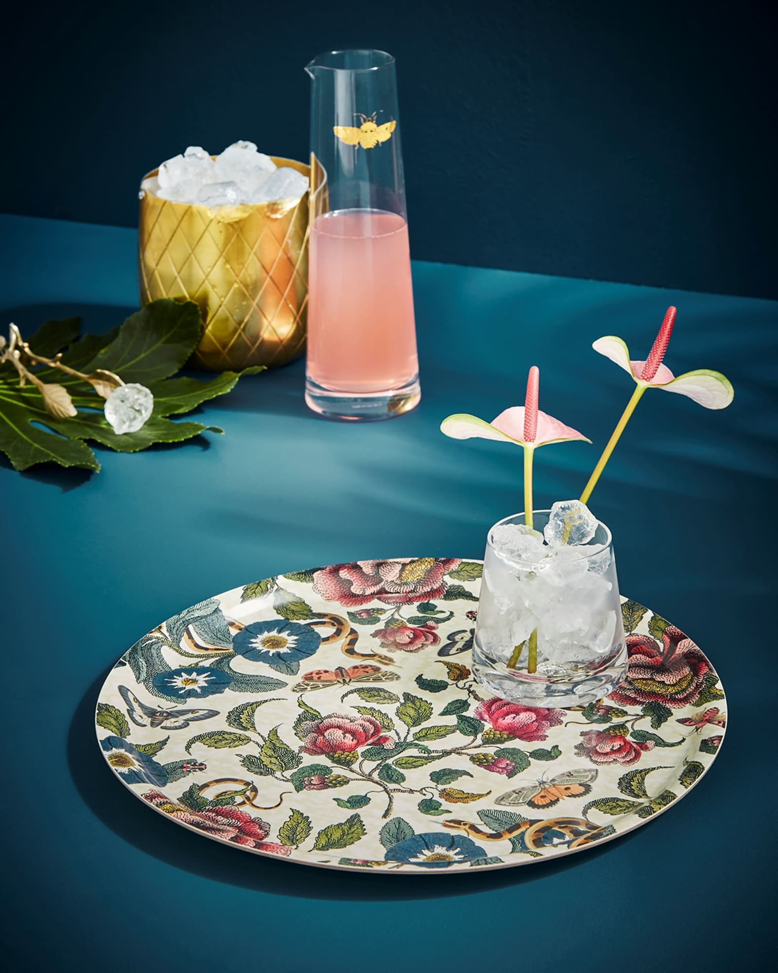 Spode Creatures of Curiosity Round Floral Birch Serving Tray | Neiman ...