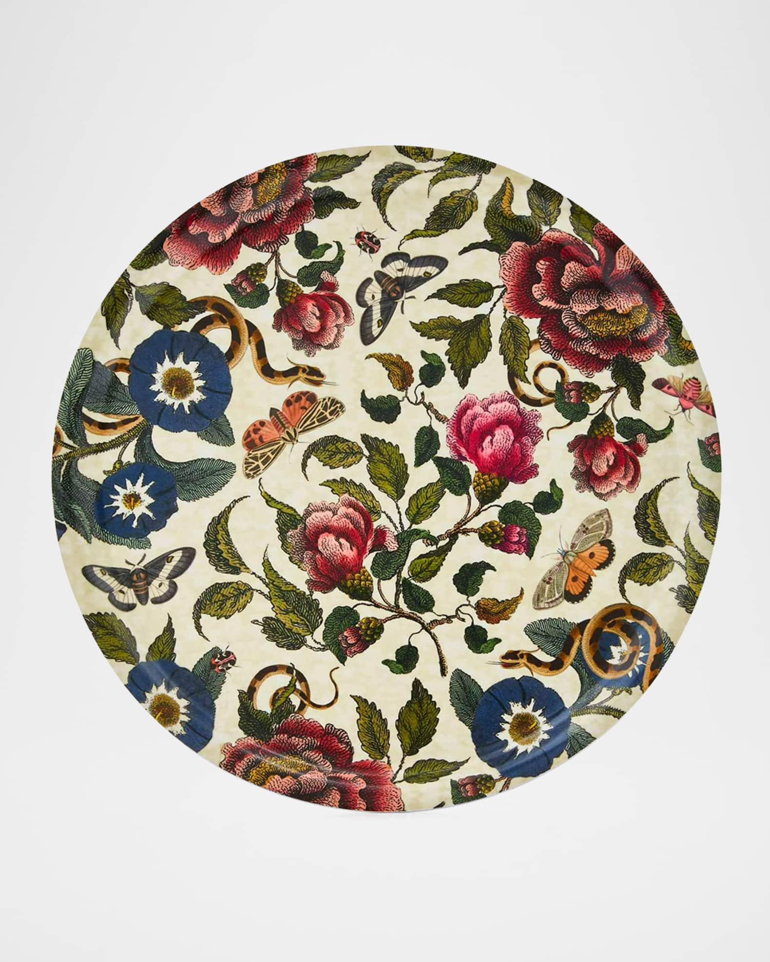 Spode Creatures of Curiosity Round Floral Birch Serving Tray | Neiman ...
