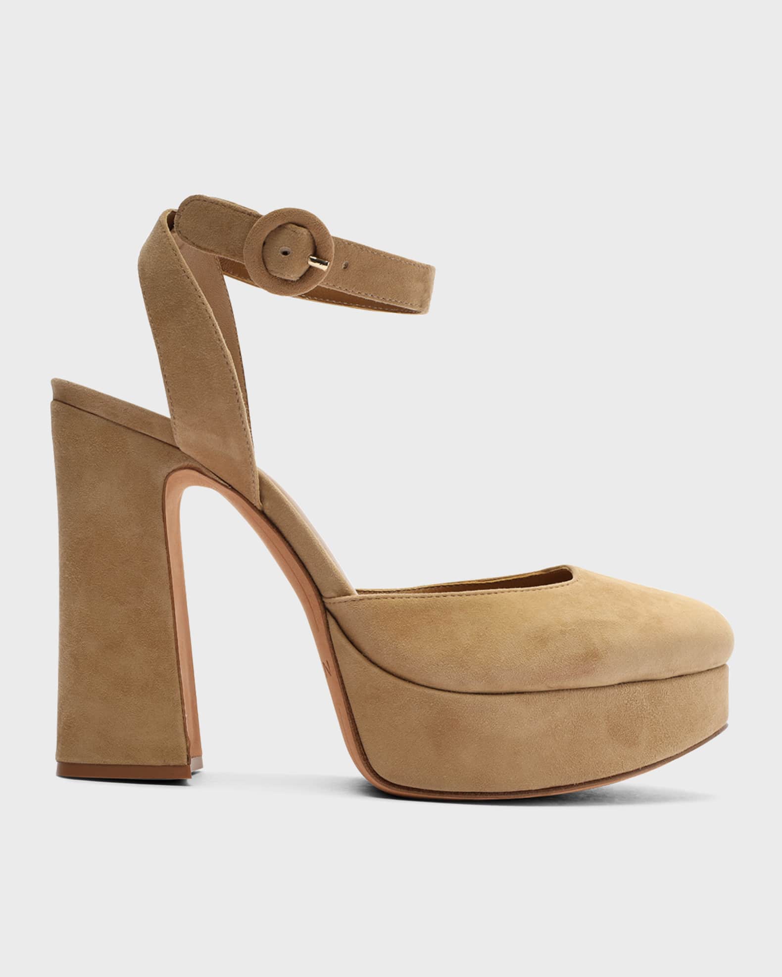 Alexandre Birman Vita Suede Ankle-Strap Platform Pumps | Neiman Marcus
