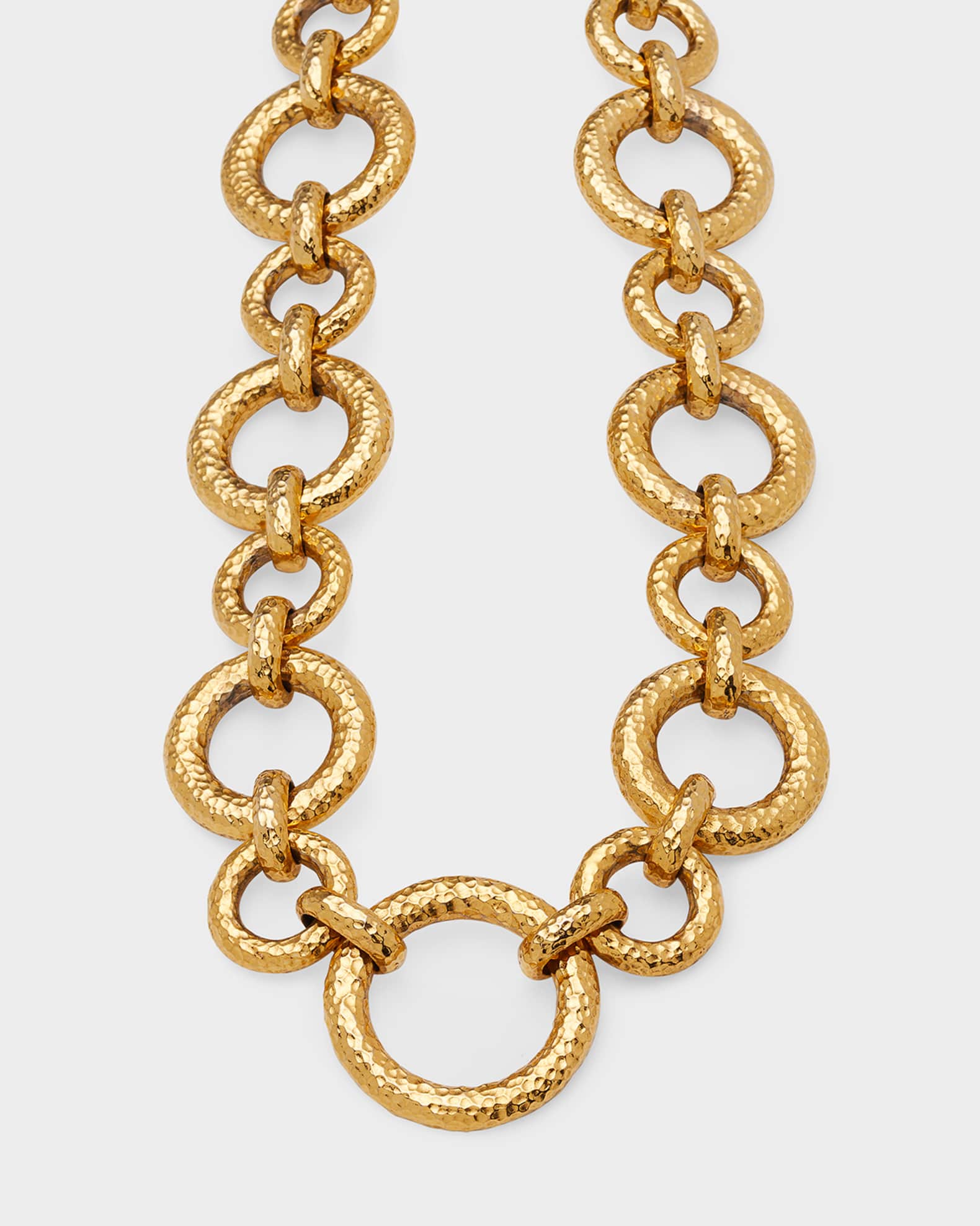 Ben-Amun Gold Hammered Chain Necklace with Toggle | Neiman Marcus