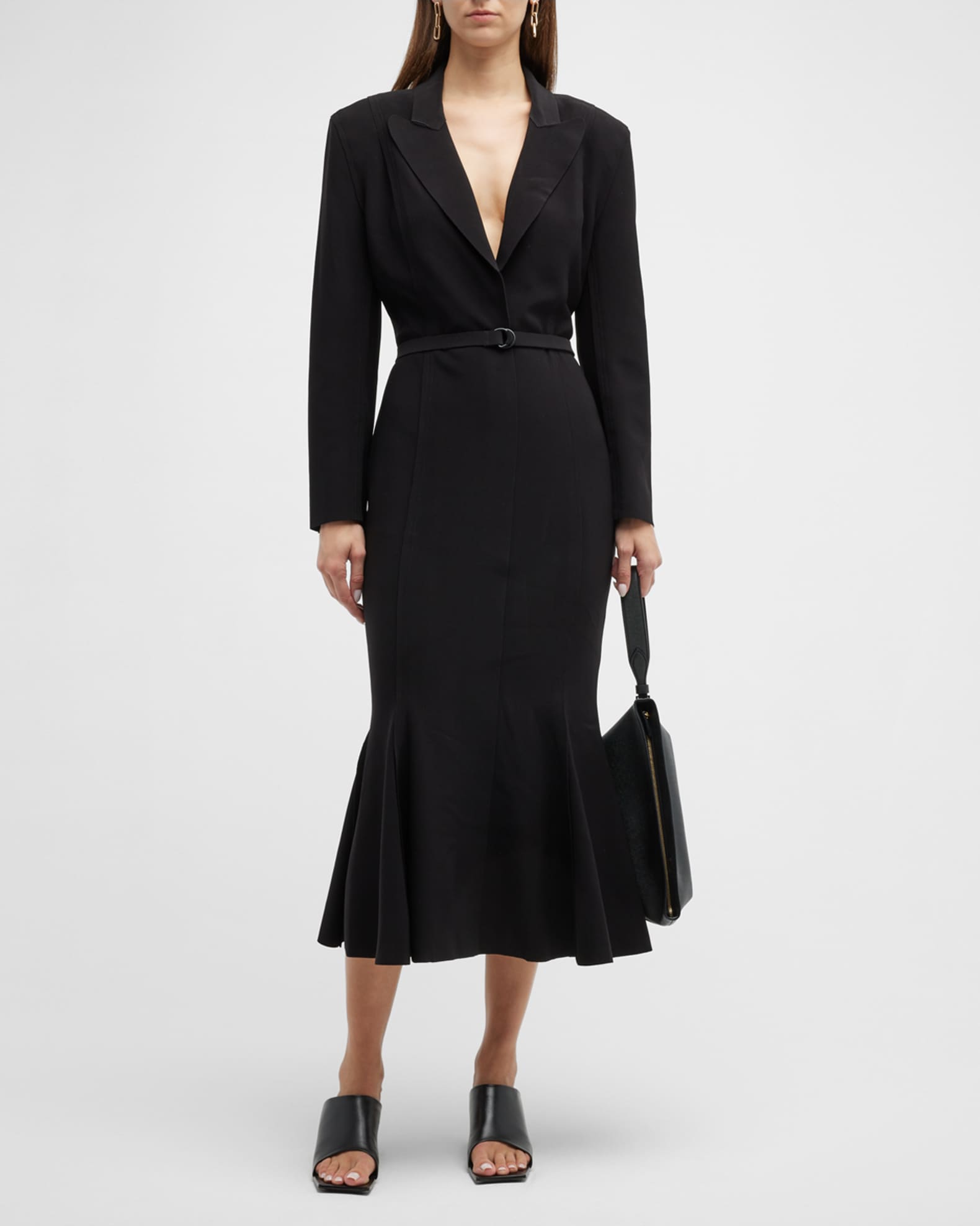 Norma Kamali Belted Blazer Midi Dress | Neiman Marcus