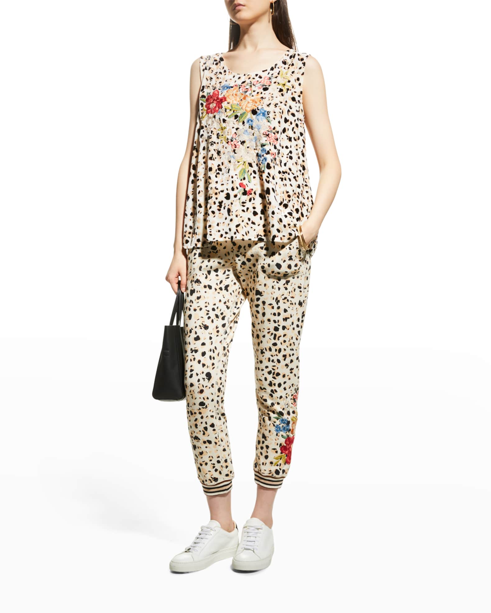 Johnny Was Josephine Embroidered Velvet Swing Tank | Neiman Marcus