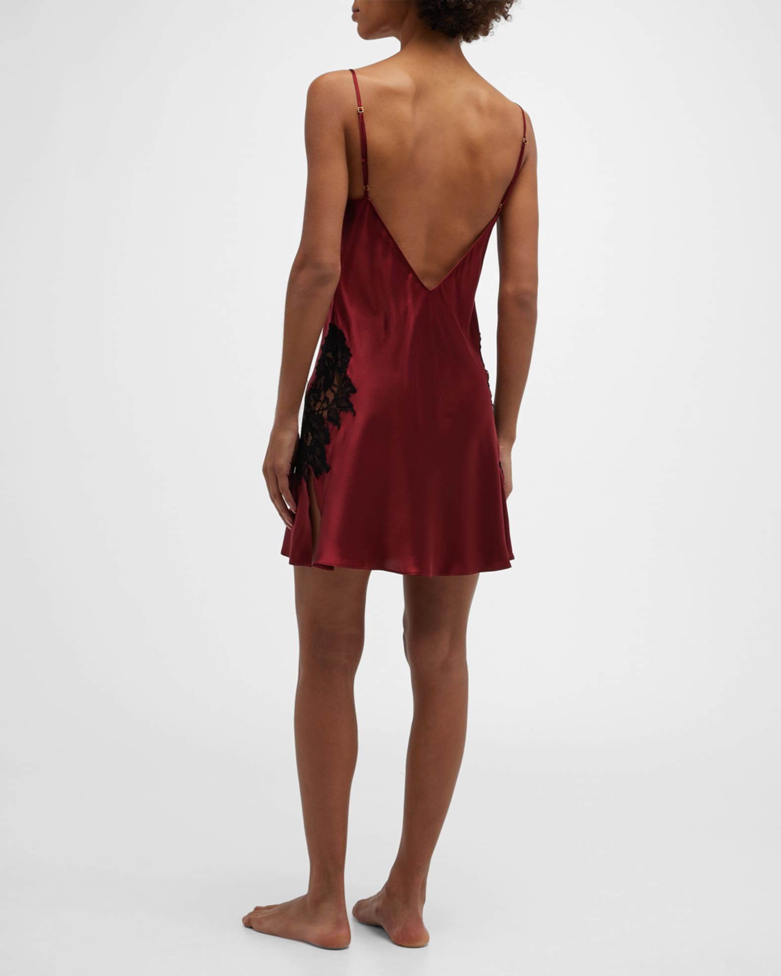 Christine Lingerie Diva Lace-Trim Charmeuse Chemise | Neiman Marcus
