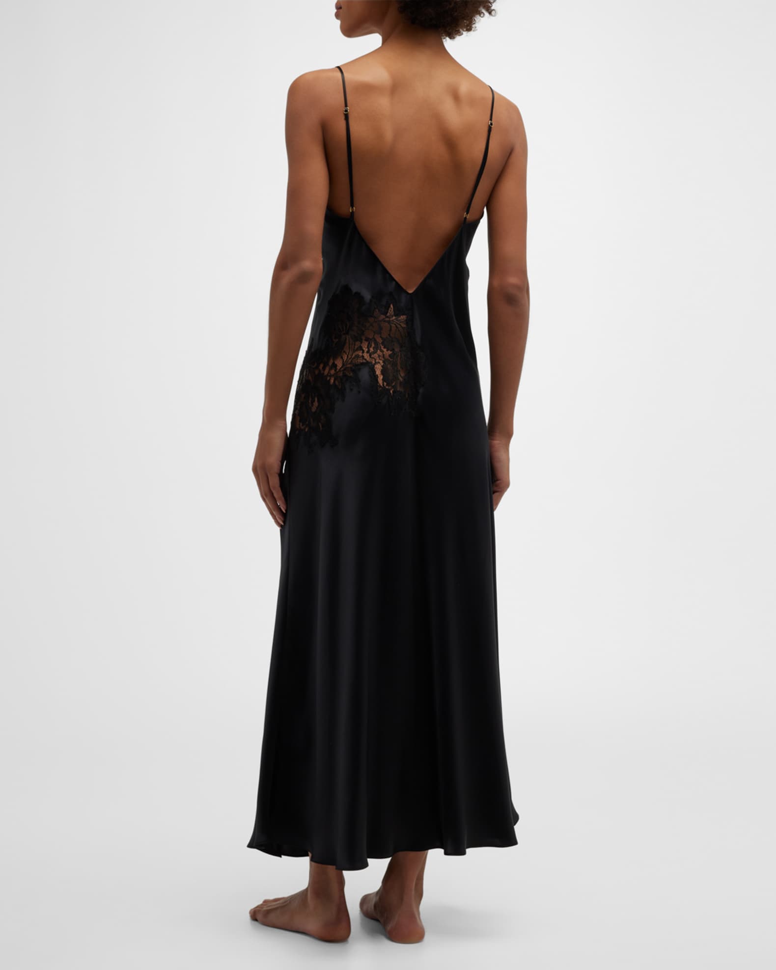 Christine Lingerie Diva Lace-Trim Charmeuse Gown | Neiman Marcus