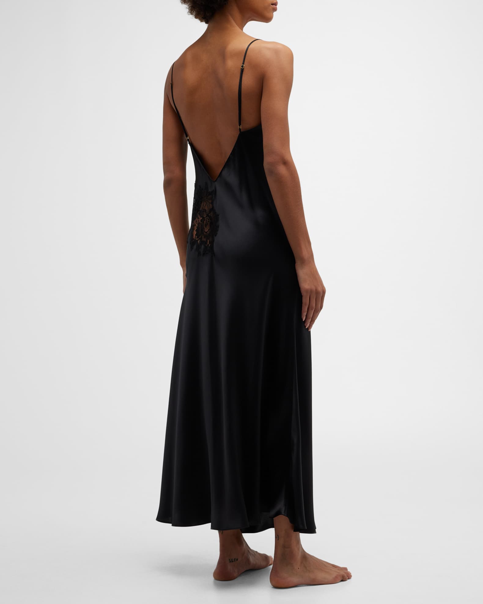 Christine Lingerie Diva Lace-Trim Charmeuse Gown | Neiman Marcus