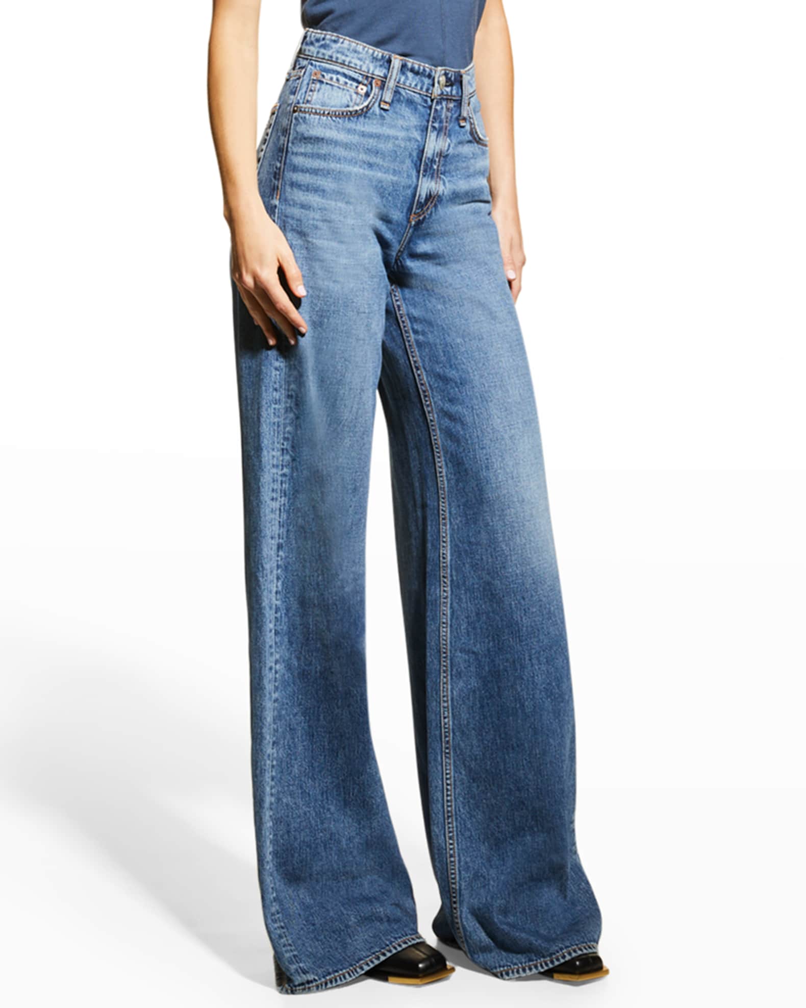 Rag & Bone Sofie High-Rise Baggy Wide-Leg Jeans | Neiman Marcus
