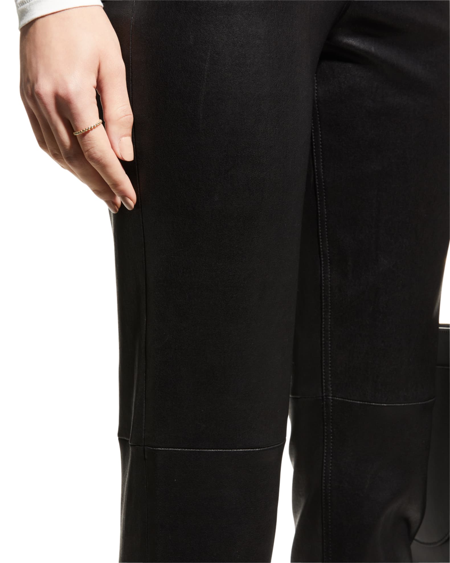 Rag & Bone Paneled Straight Leather Pants | Neiman Marcus
