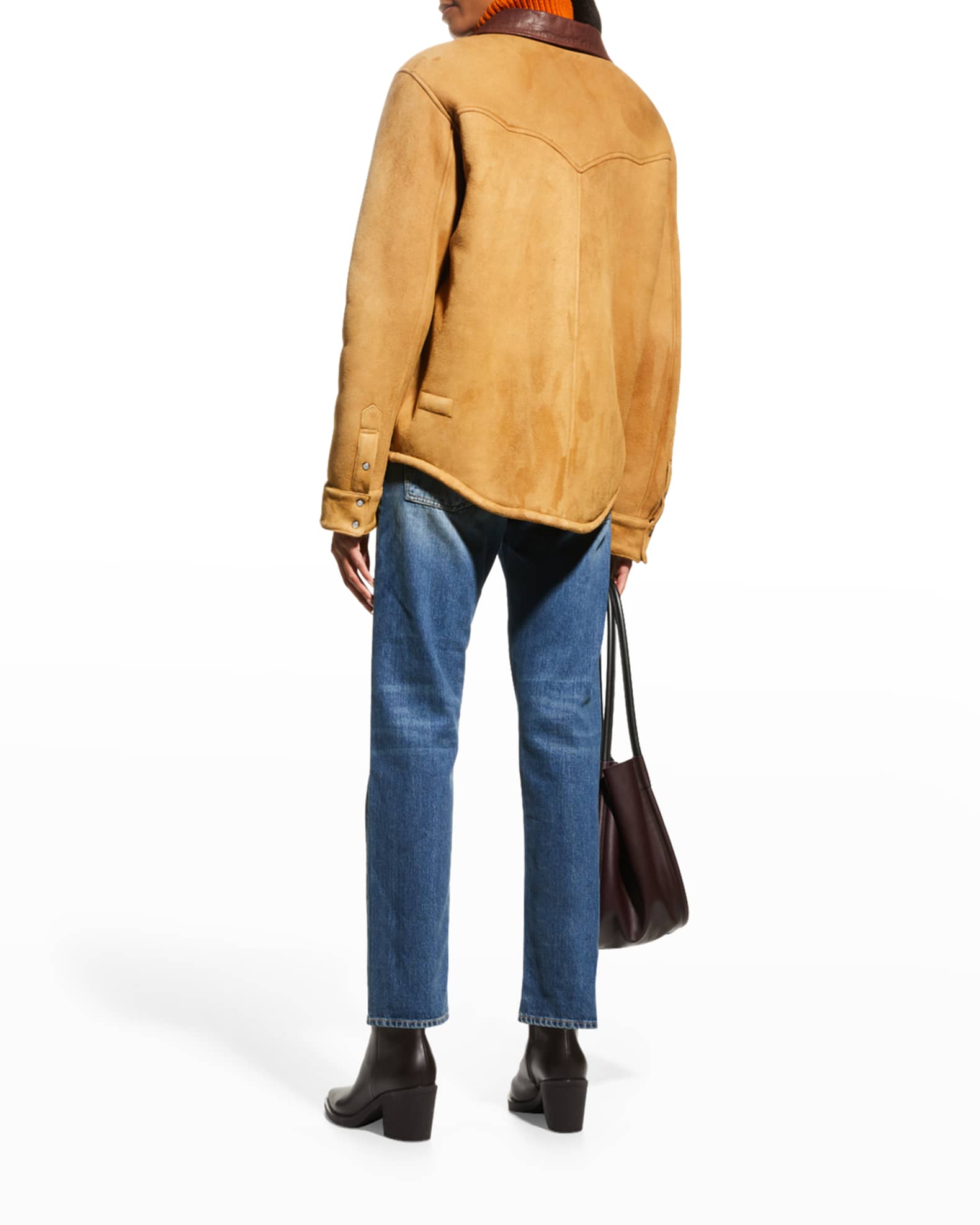 FORTELA Mutton Sheep Shearling Western Shirt | Neiman Marcus