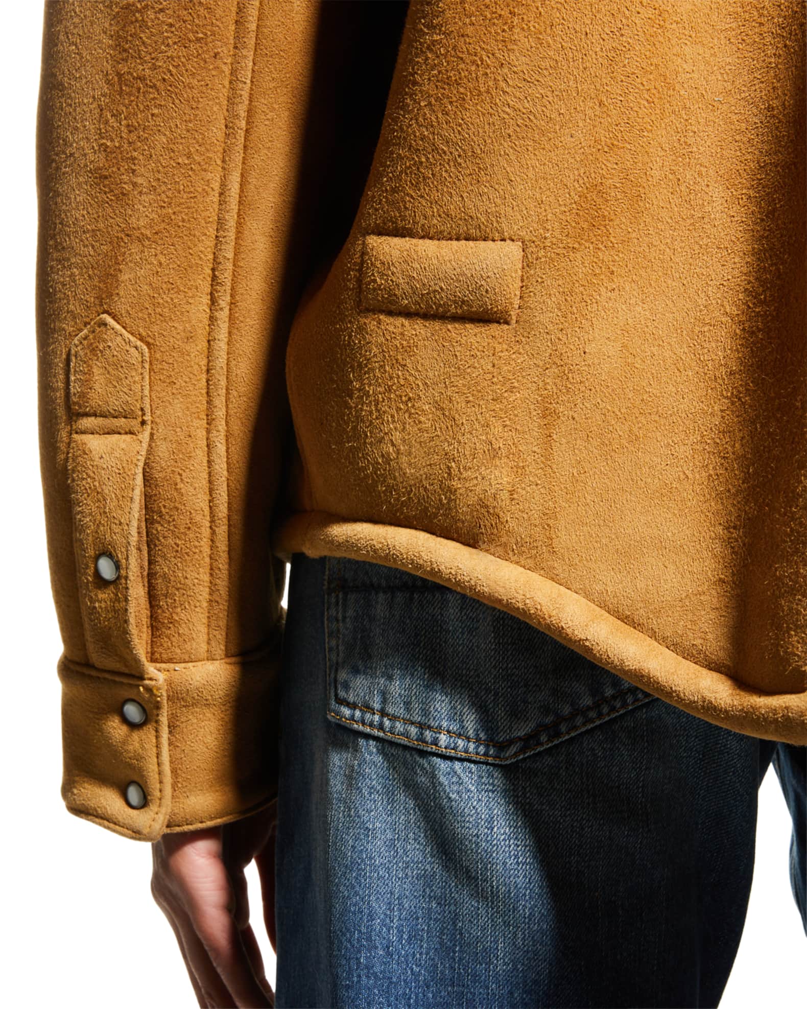 FORTELA Mutton Sheep Shearling Western Shirt | Neiman Marcus