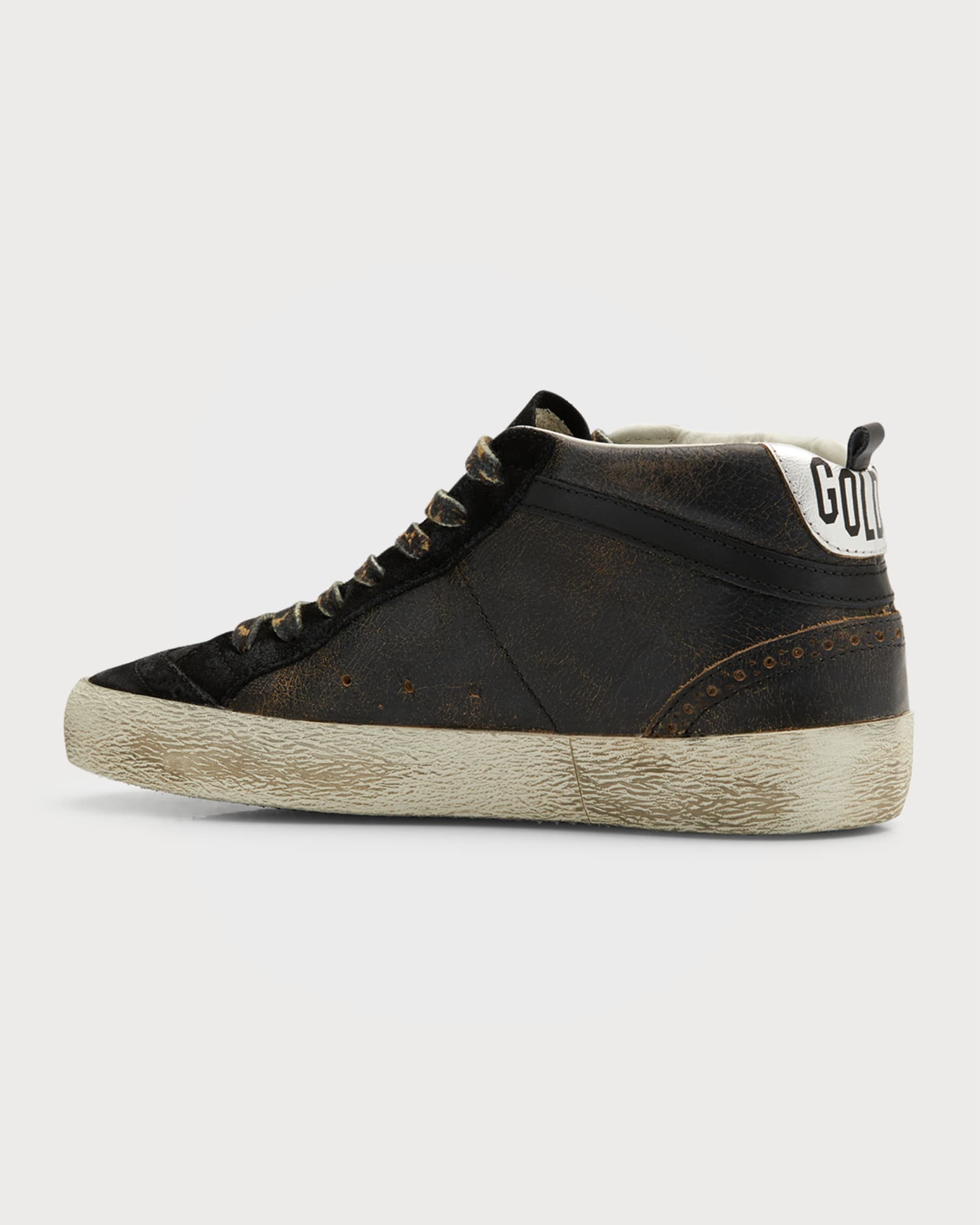 Golden Goose Mid Star Suede Wing-Tip Sneakers | Neiman Marcus