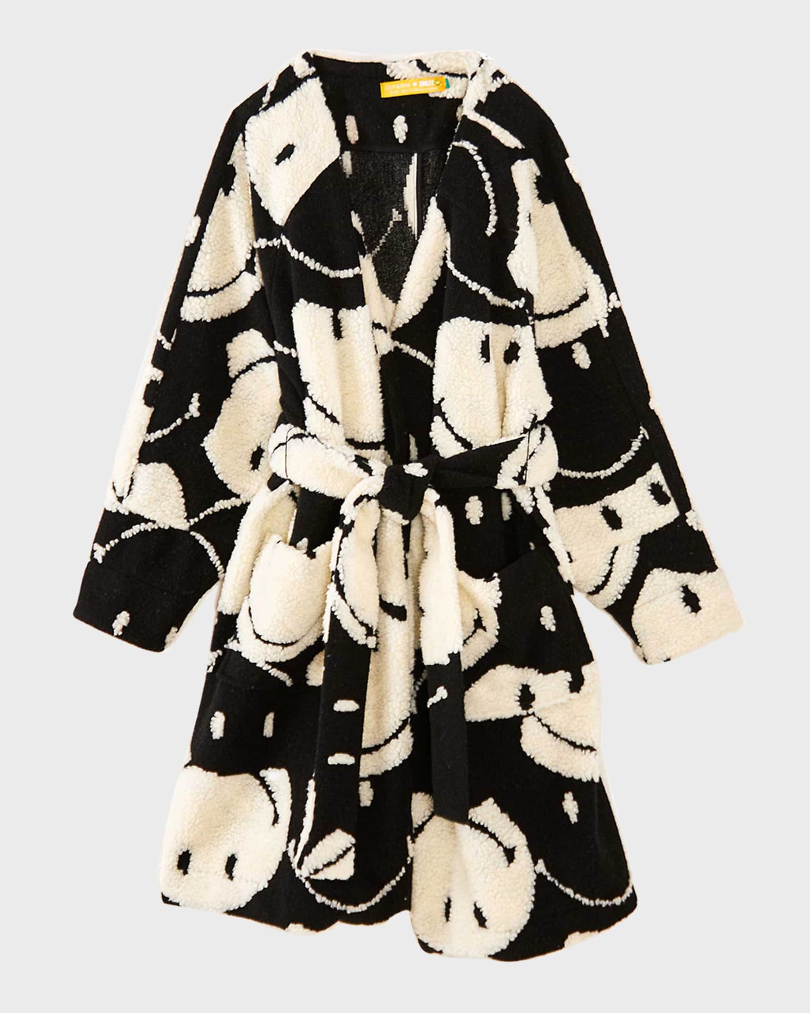 Farm Rio X Smiley Belted Two-Tone Cardigan | Neiman Marcus