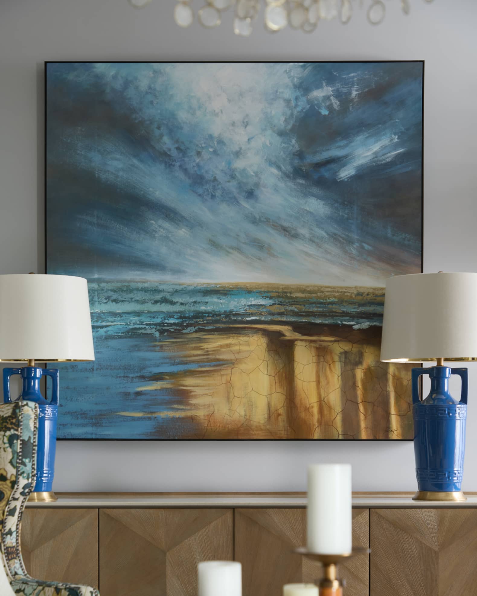 John-Richard Collection "Golden Shore" Original Art By Teng Fei | Neiman Marcus