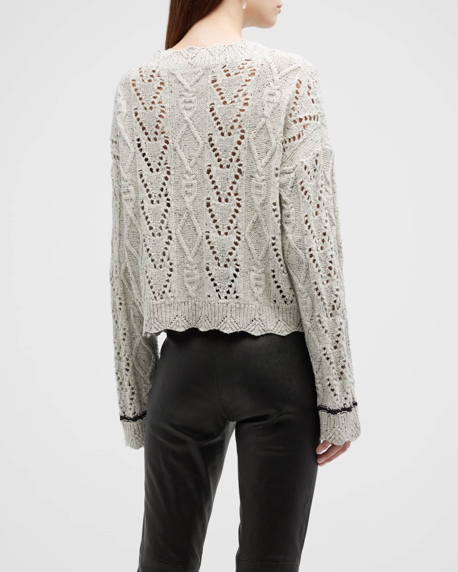 Lisa Todd Snow Bunny Speckled Heart-Stitch Sweater | Neiman Marcus