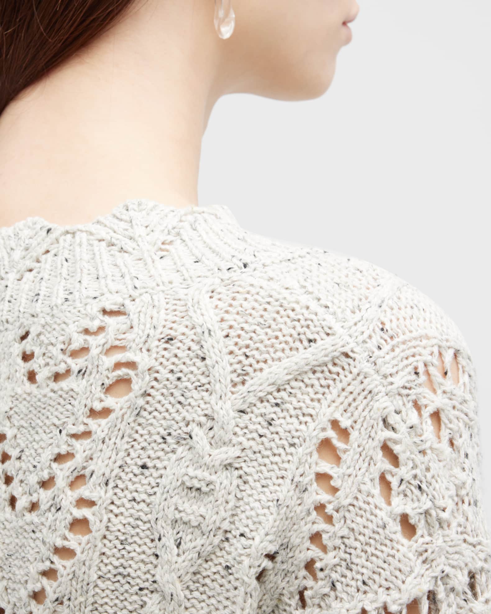 Lisa Todd Snow Bunny Speckled Heart-Stitch Sweater | Neiman Marcus