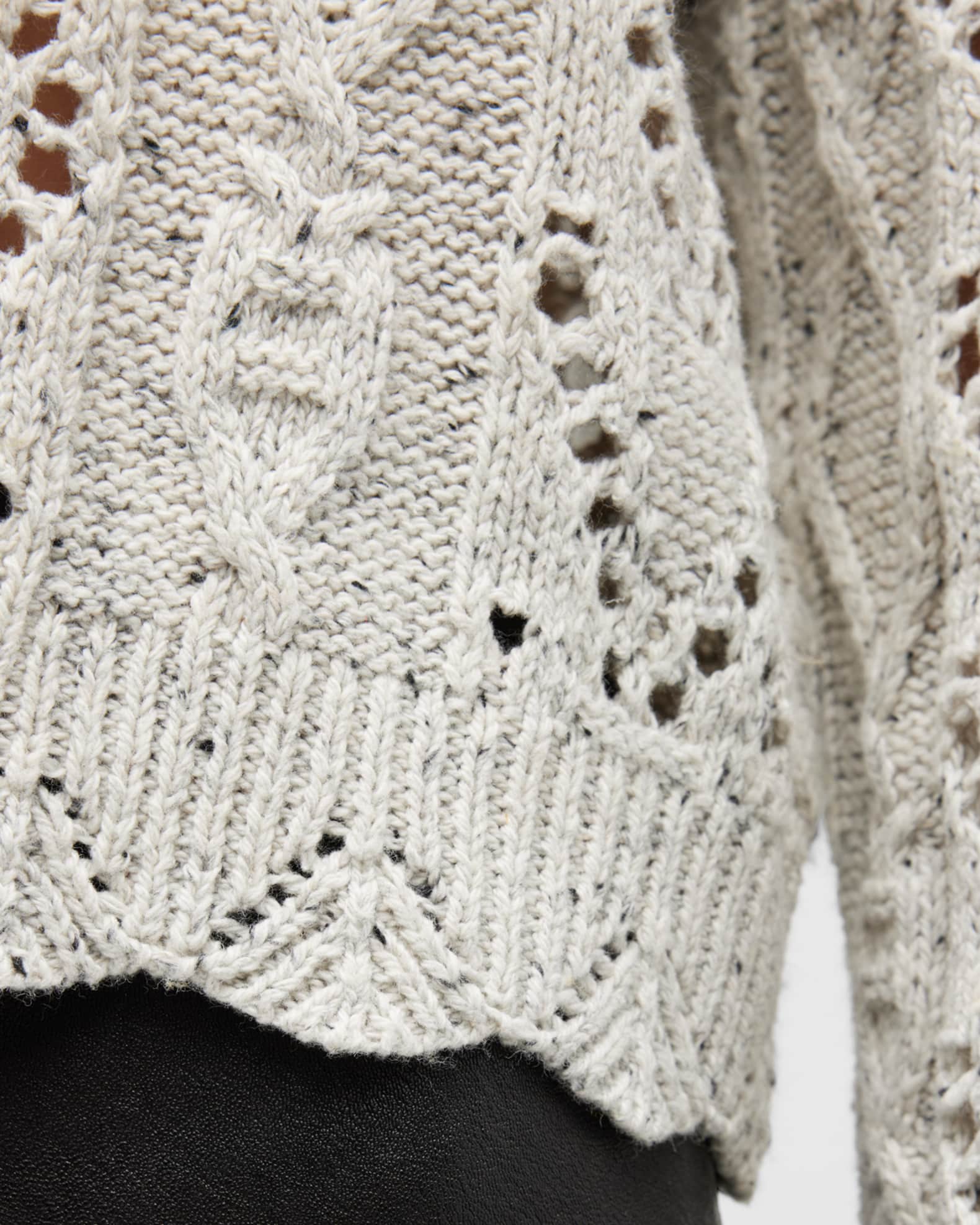 Lisa Todd Snow Bunny Speckled Heart-Stitch Sweater | Neiman Marcus