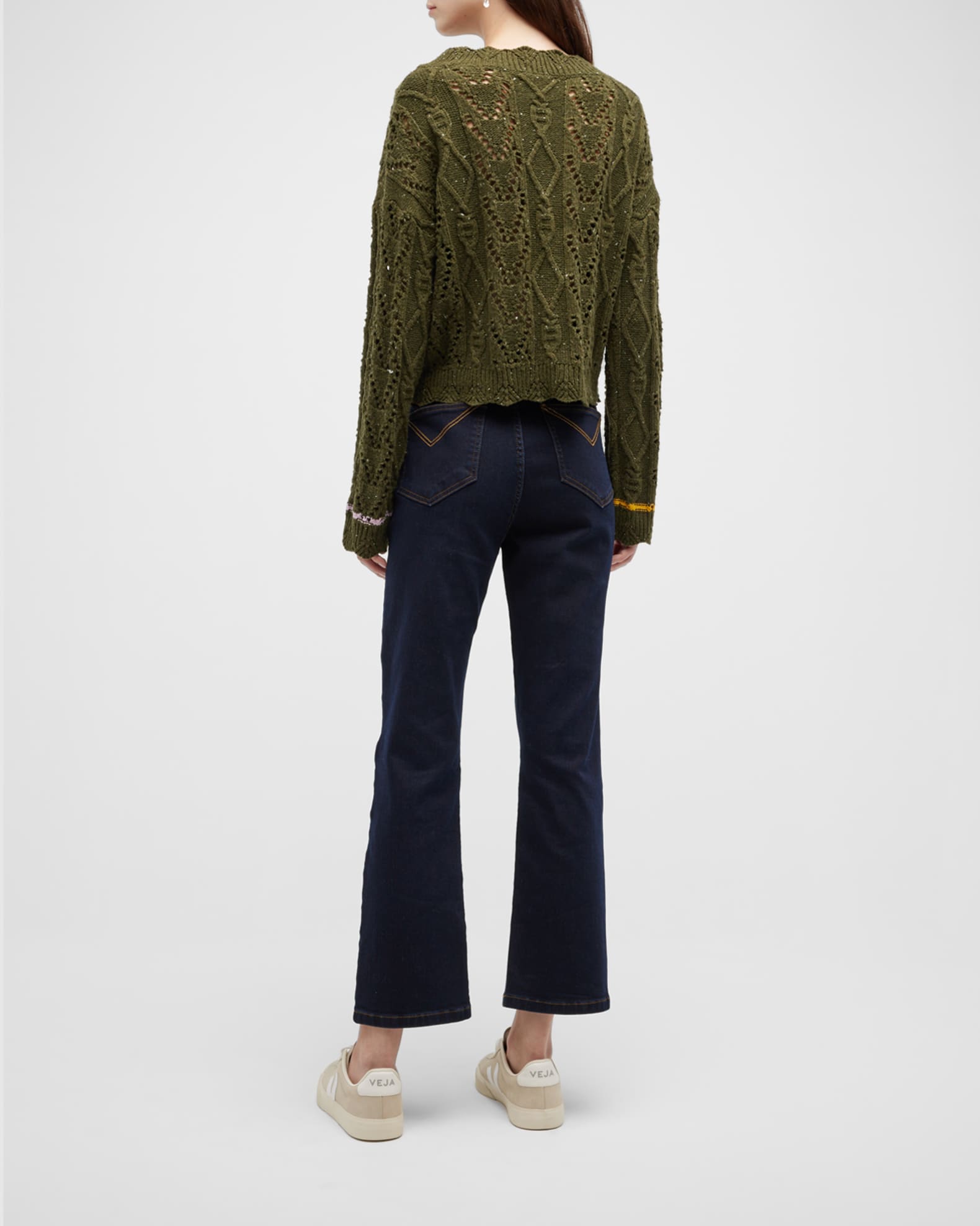 Lisa Todd Snow Bunny Speckled Heart-Stitch Sweater | Neiman Marcus