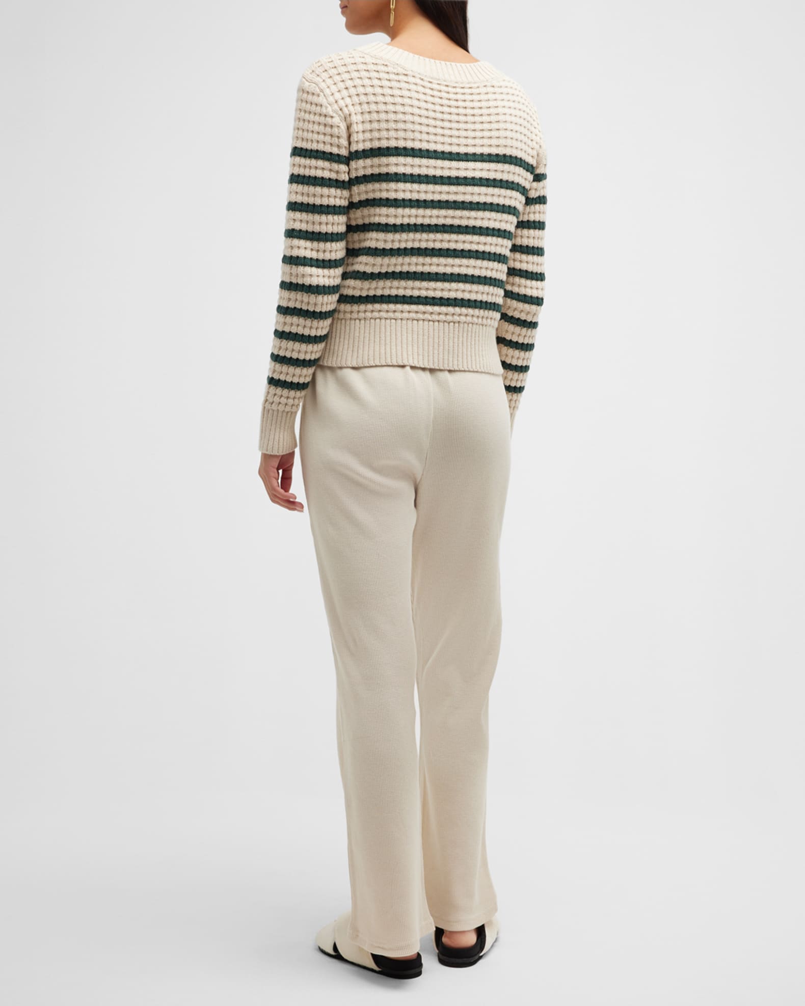 Onia Macro Waffle Striped Sweater | Neiman Marcus