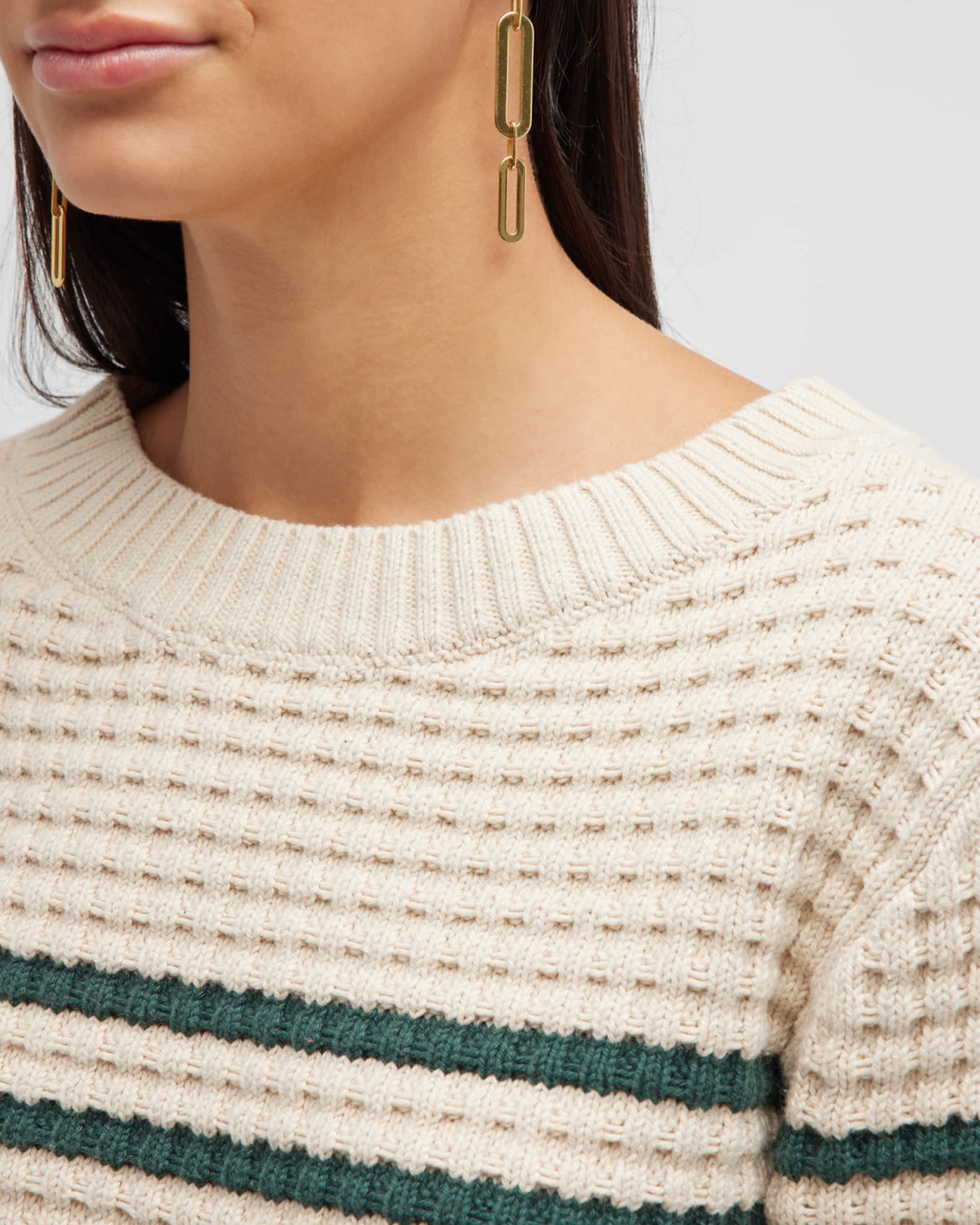 Onia Macro Waffle Striped Sweater | Neiman Marcus