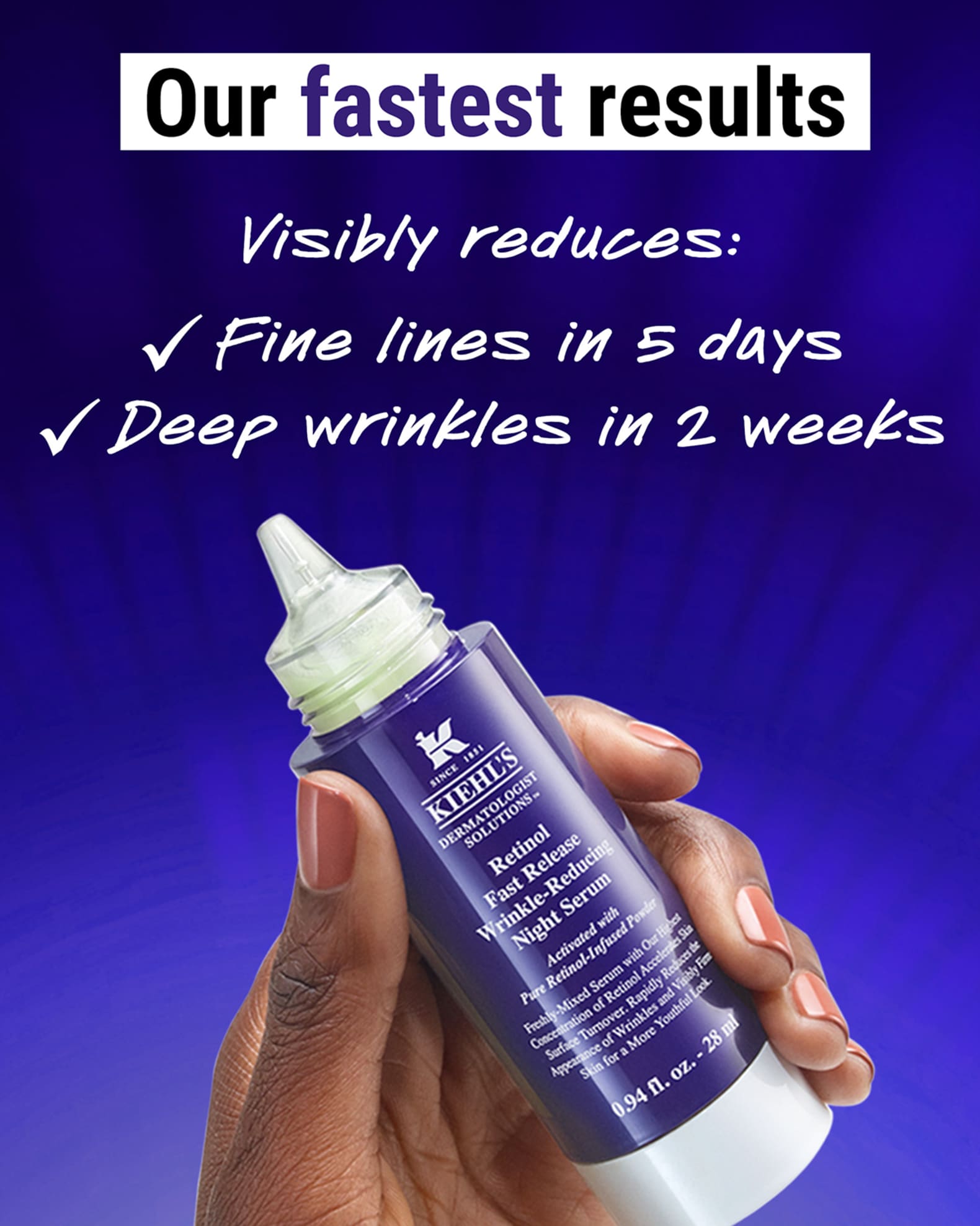 Kiehl's Since 1851 Retinol Fast Release Wrinkle-Reducing Night Serum, 0 ...