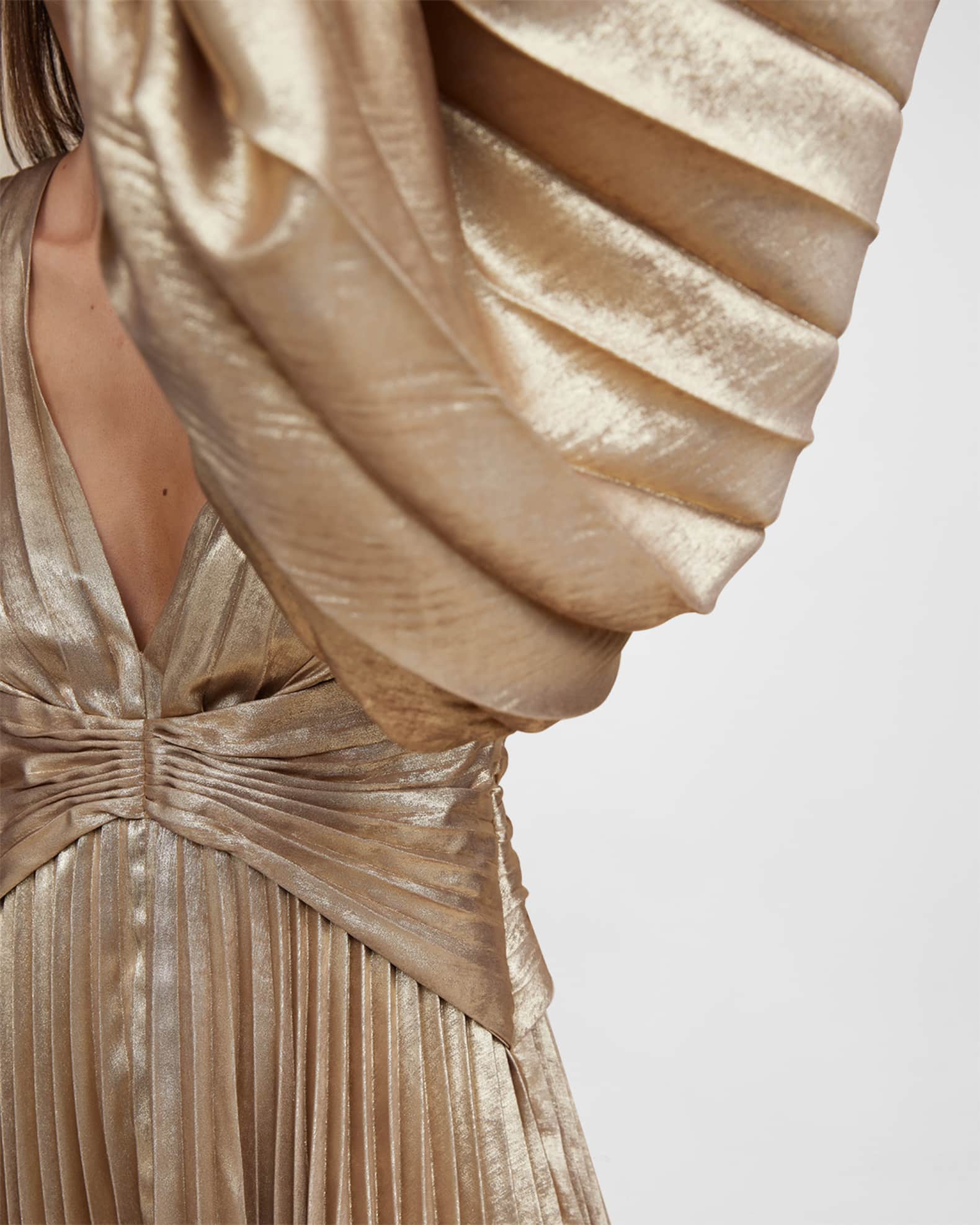 Acler Geneva Metallic Pleated Mini Dress | Neiman Marcus