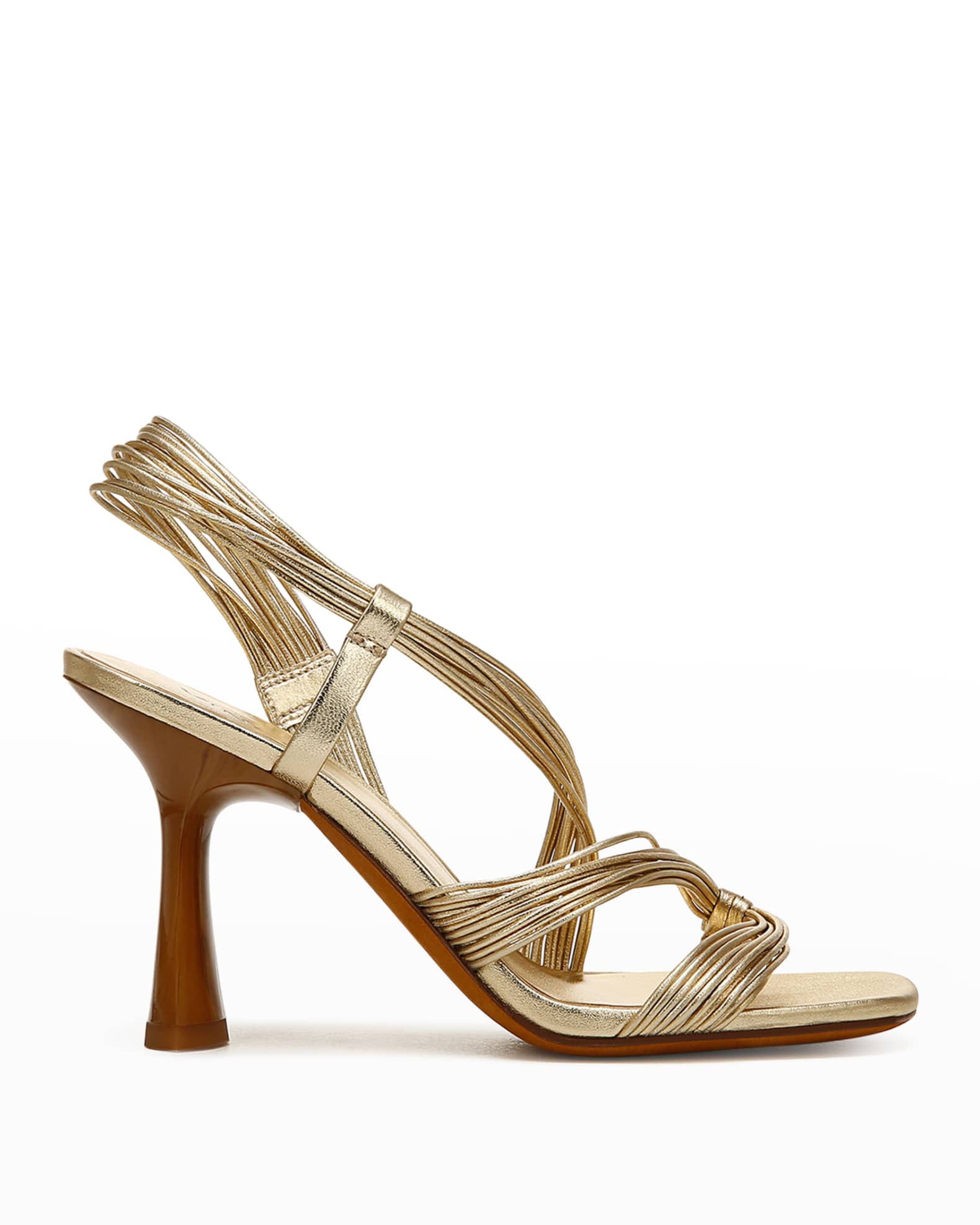 Vince Qala Metallic Strappy Slingback Sandals | Neiman Marcus