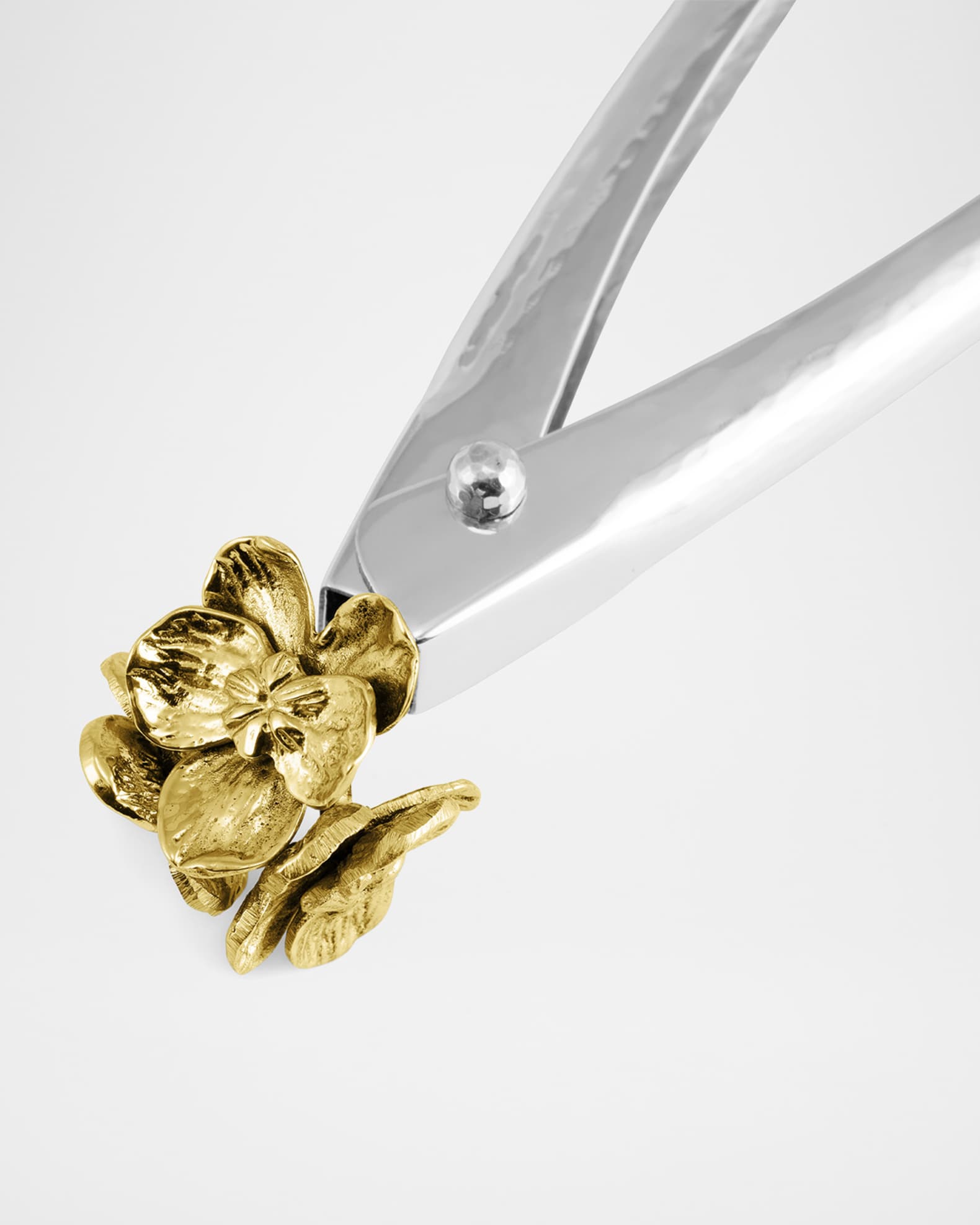 Michael Aram Gold Orchid Small Lock Spring Tongs | Neiman Marcus