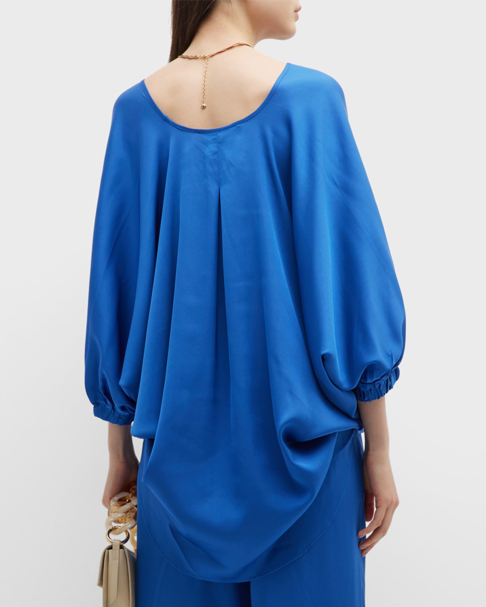 NOUVELLE SILK95FIVE Austin Draped Dolman-Sleeve Top | Neiman Marcus