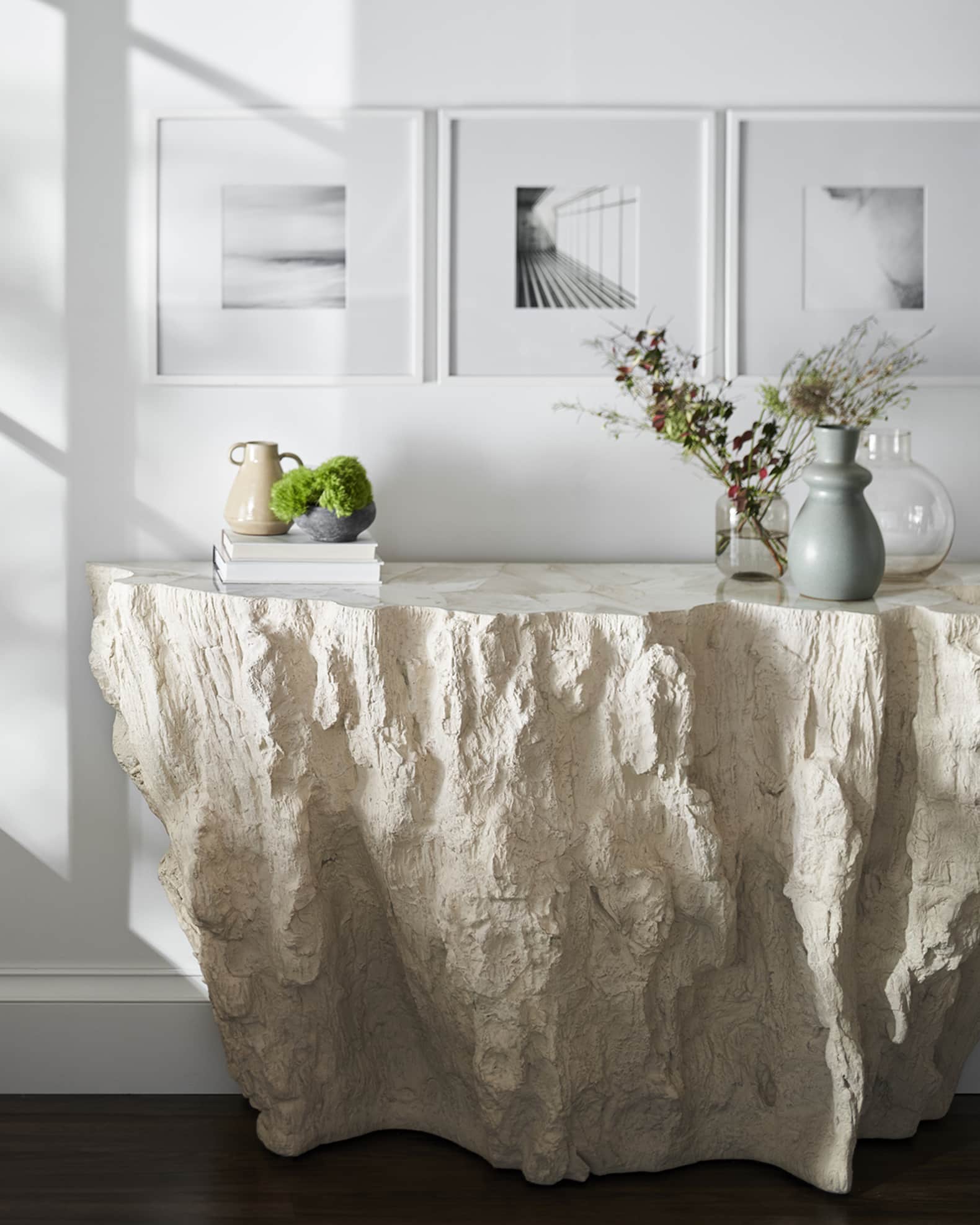 Palecek Camilla Fossilized Clam Console Table | Neiman Marcus