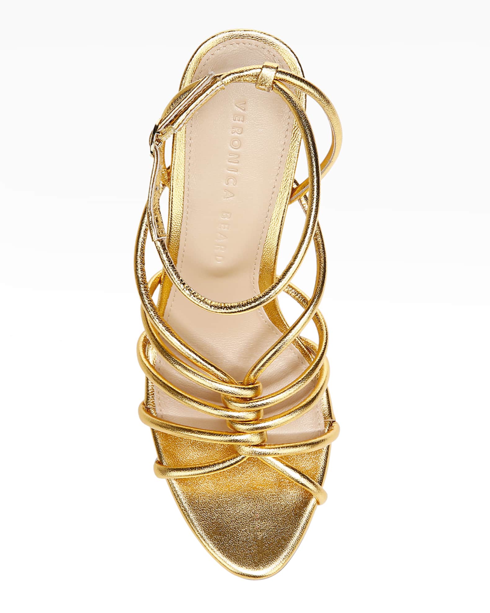 Veronica Beard Aneesha Metallic Leather Strappy Sandals | Neiman Marcus