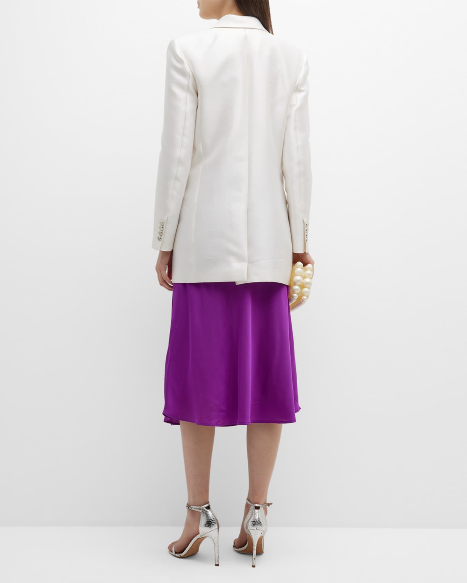 Nouvelle Silk95five Chamonix Pull On Silk Midi Skirt Neiman Marcus