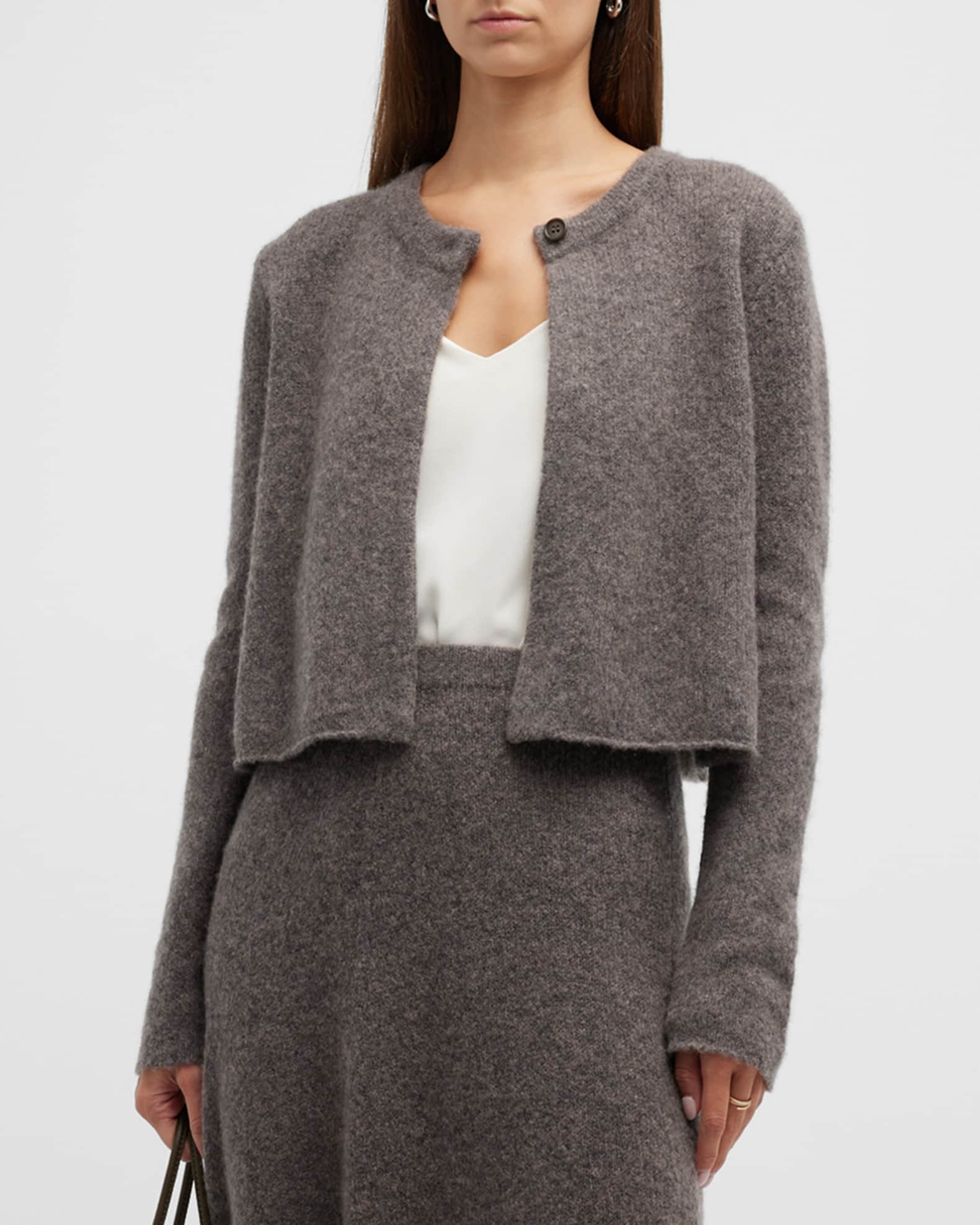 TSE Cashmere Cashmere Boucle Cropped Cardigan | Neiman Marcus