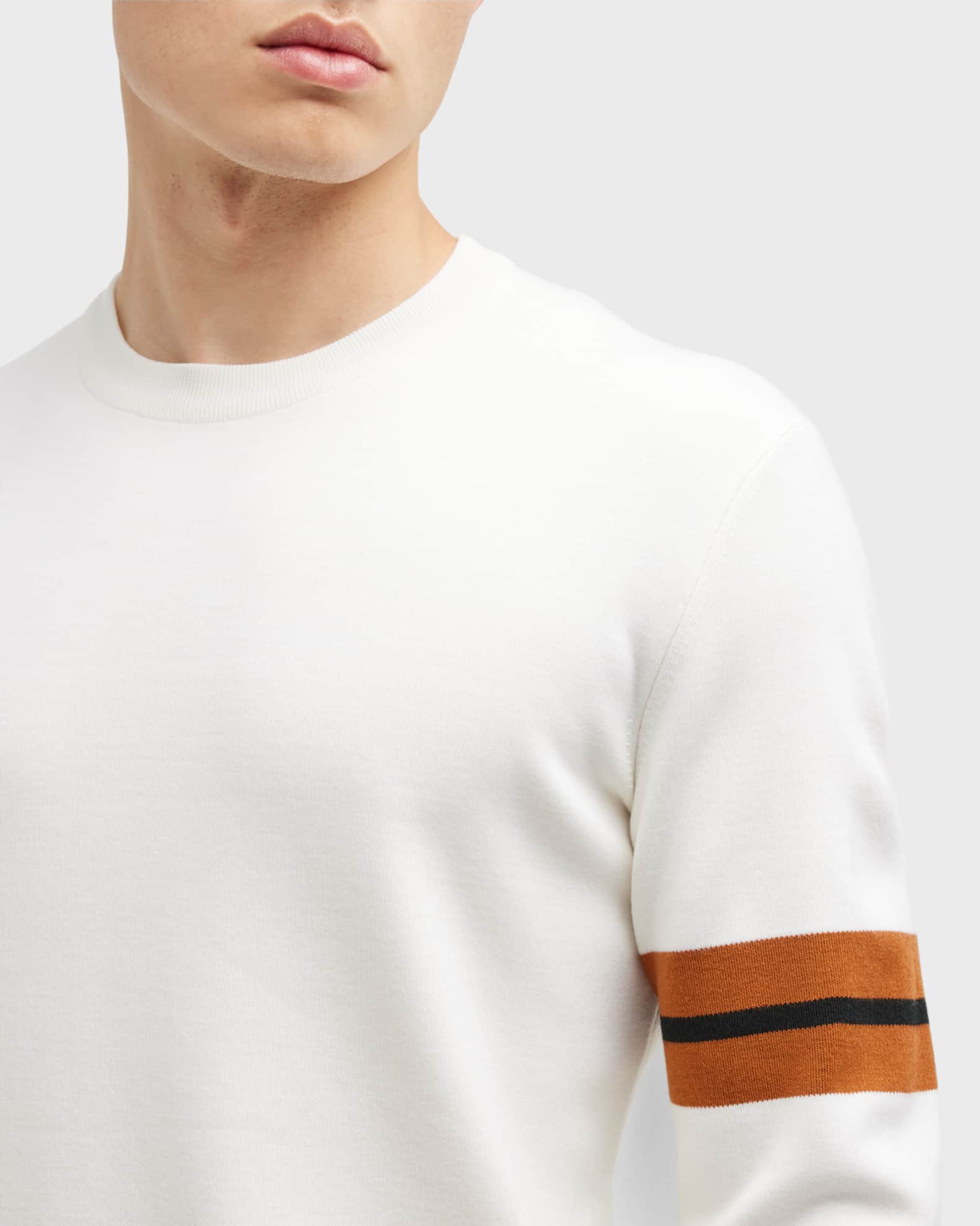 ZEGNA Men's Signifier Sleeve Crewneck Sweater | Neiman Marcus