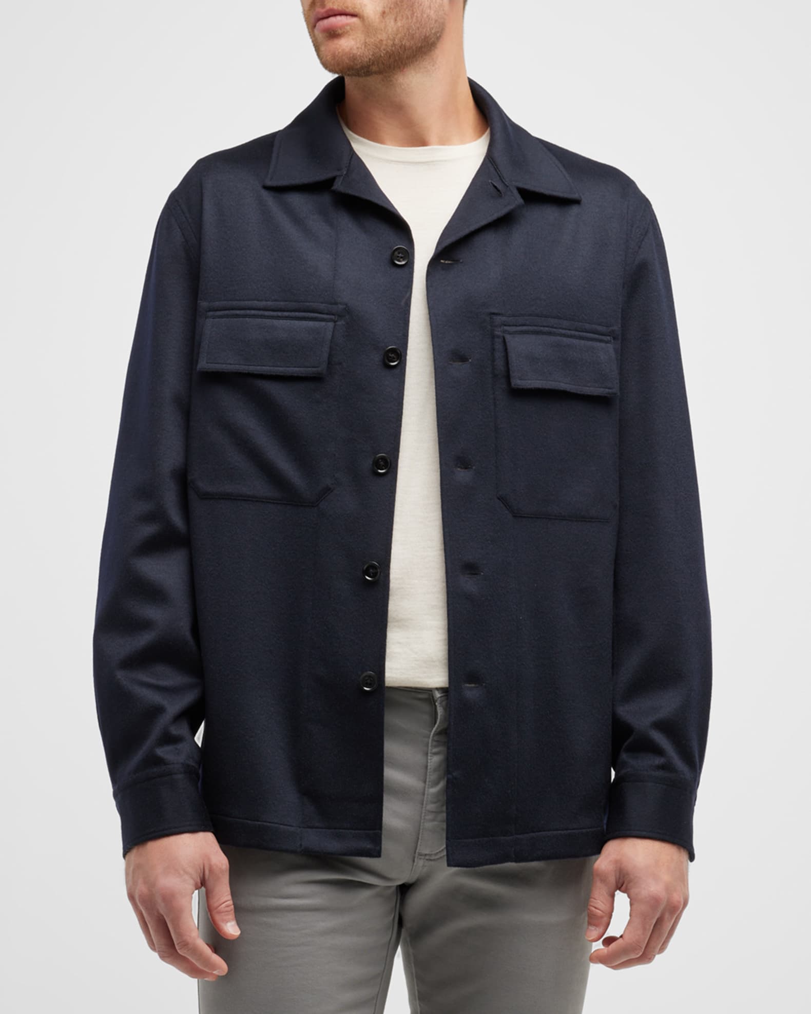 ZEGNA Men's Cashmere Overshirt | Neiman Marcus