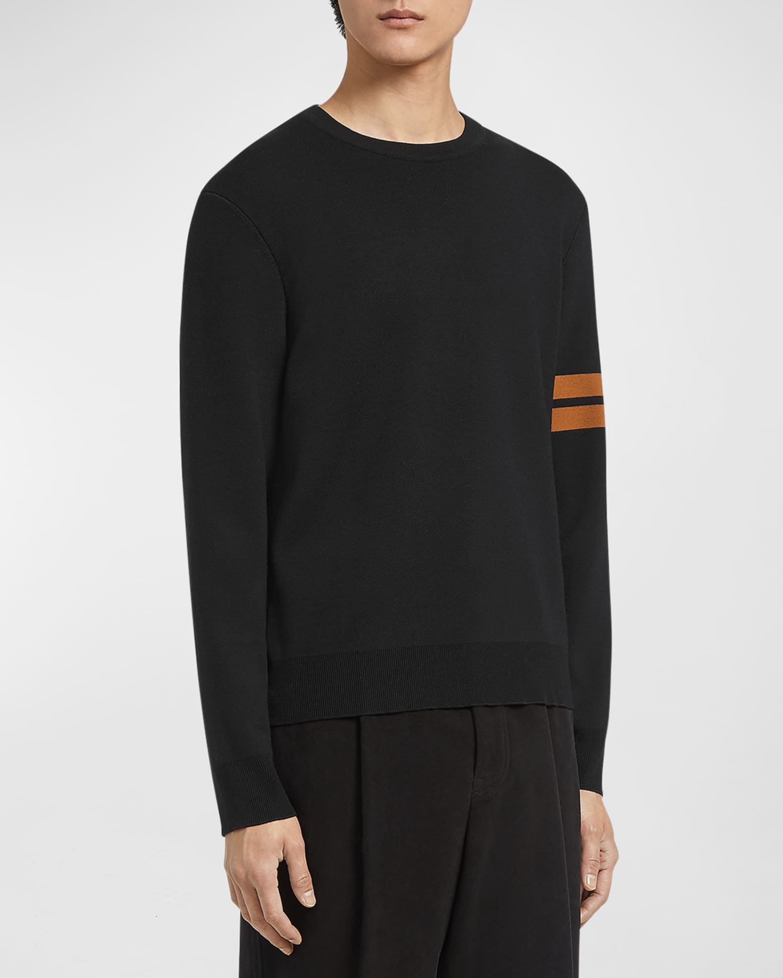 ZEGNA Men's Signifier Stripe Crewneck Sweater | Neiman Marcus