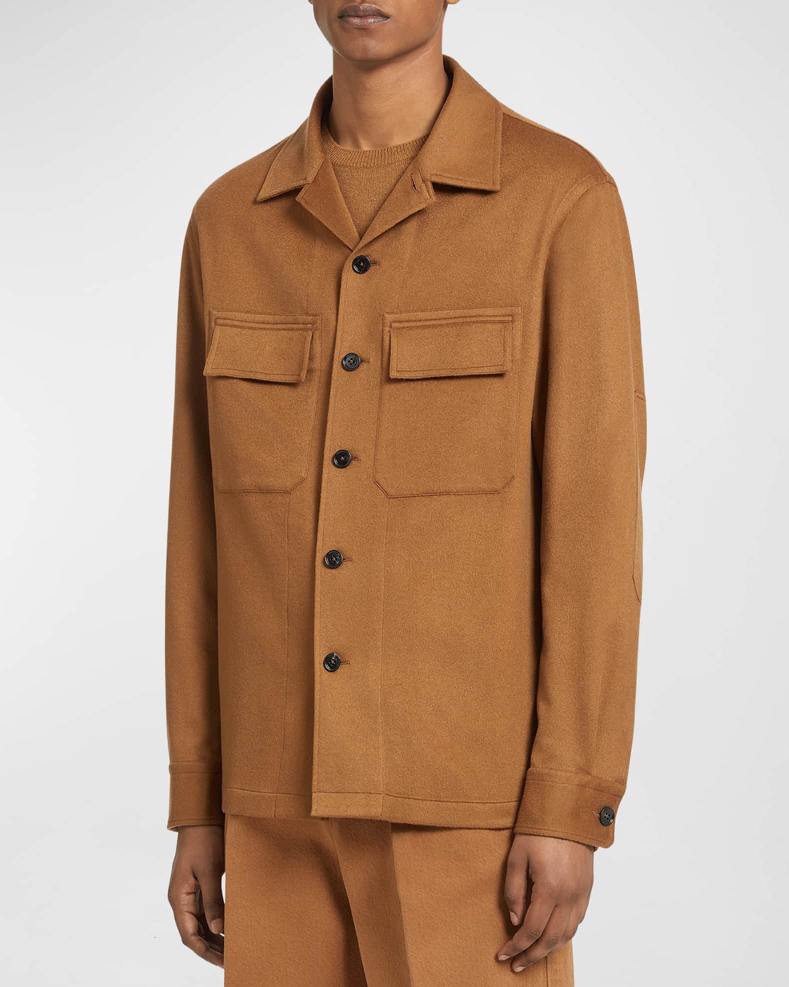 ZEGNA Men's Cashmere Overshirt | Neiman Marcus