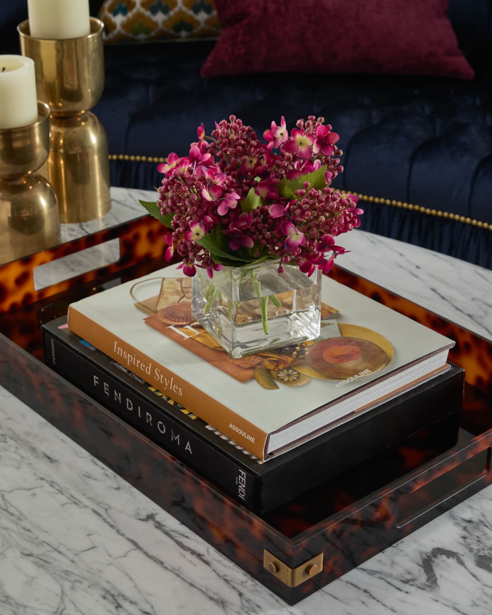 John-Richard Collection Handblown Dark Blue & Amber Glass Bowl | Neiman Marcus