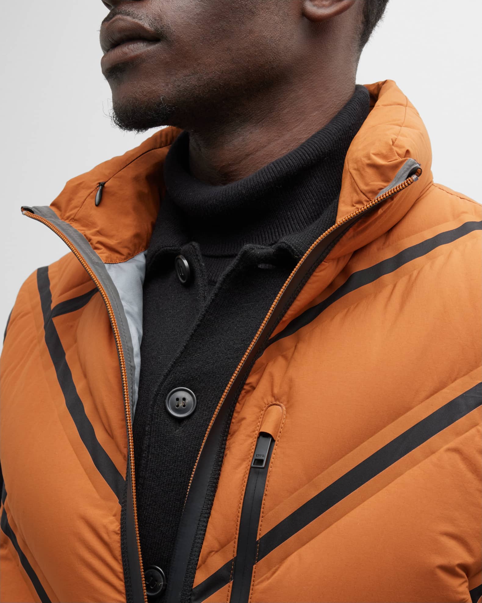 ZEGNA Men's Vicuna Down-Filled Laminated Nylon Vest | Neiman Marcus