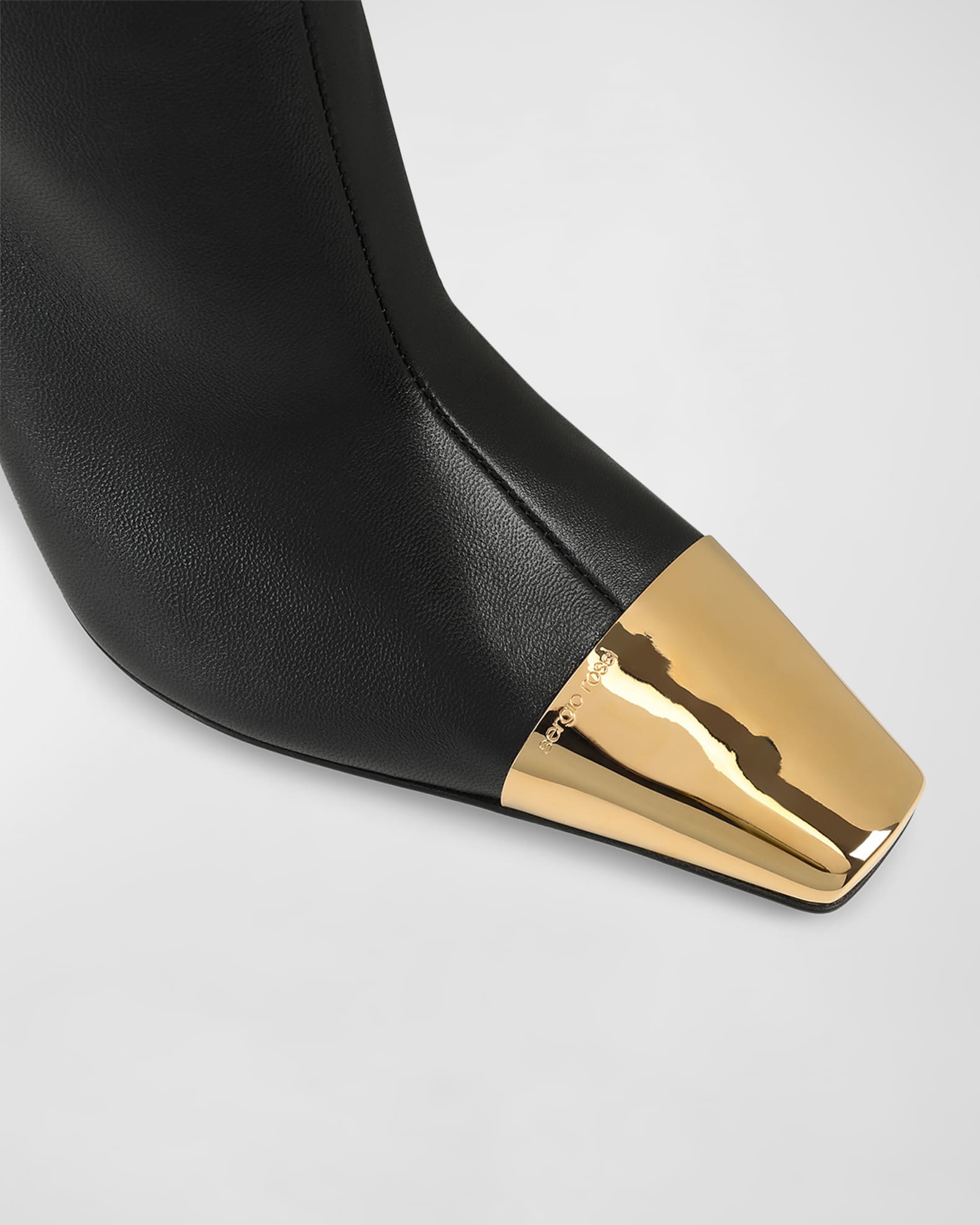 Sergio Rossi Slouchy Lambskin Metallic-Toe Boots | Neiman Marcus
