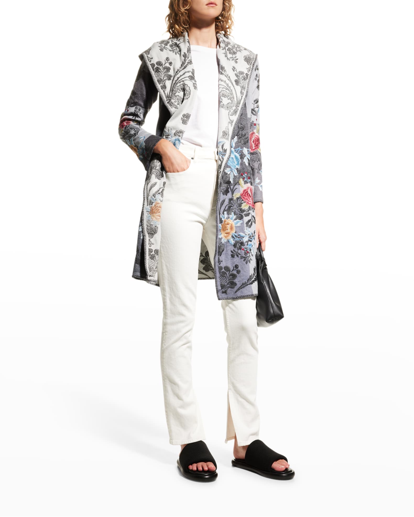 Johnny Was Rocco Hooded Floral-Embroidered Duster | Neiman Marcus