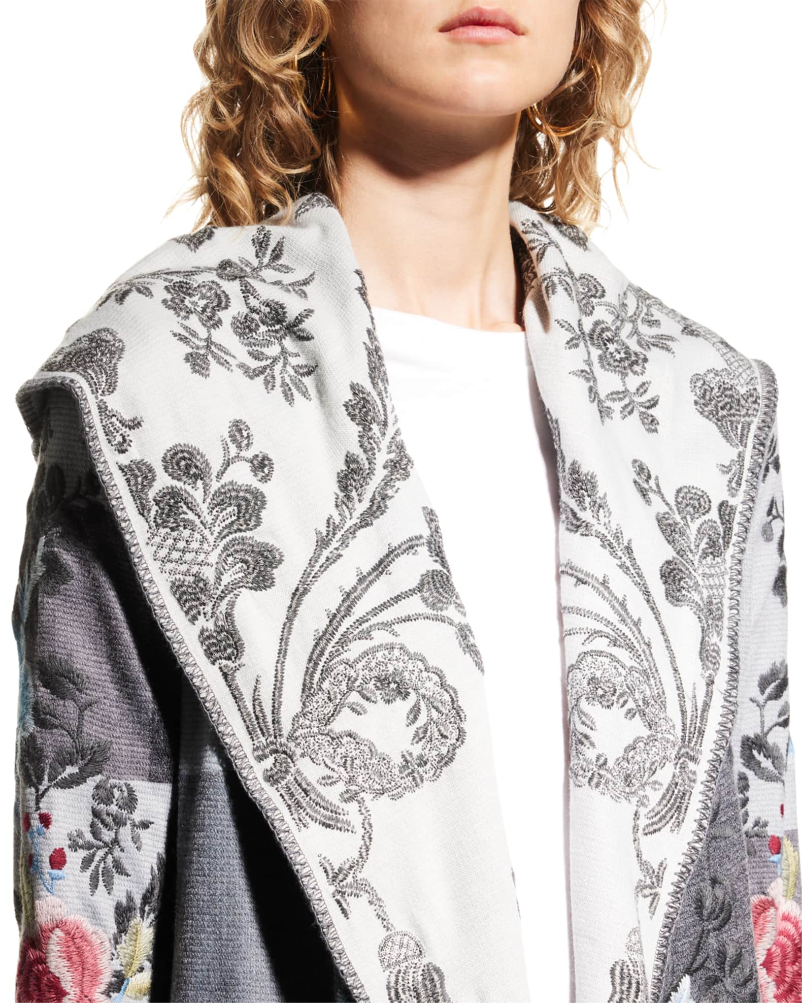 Johnny Was Rocco Hooded Floral-Embroidered Duster | Neiman Marcus