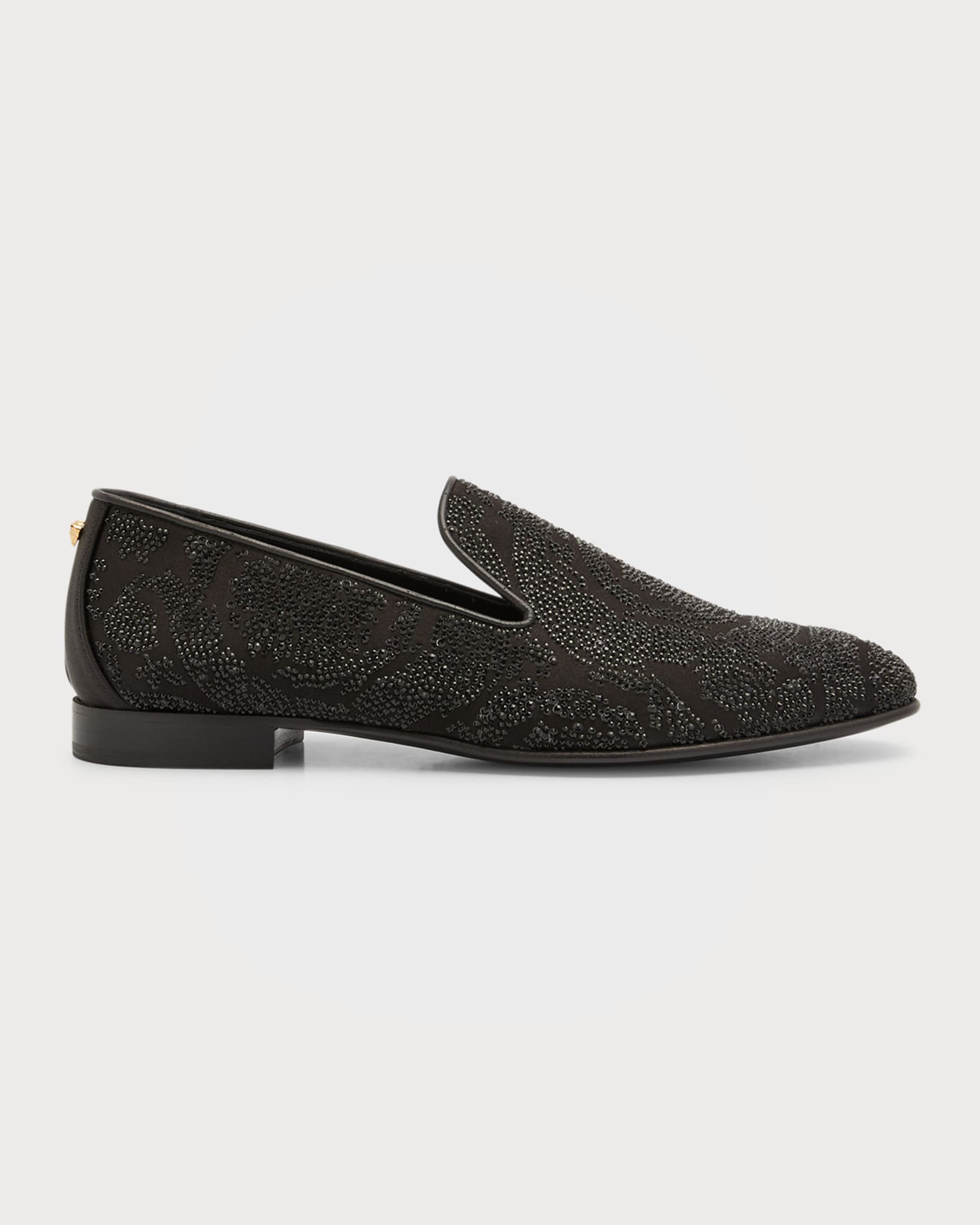 Versace Men's Rhinestone-Embellished Silk Loafers | Neiman Marcus