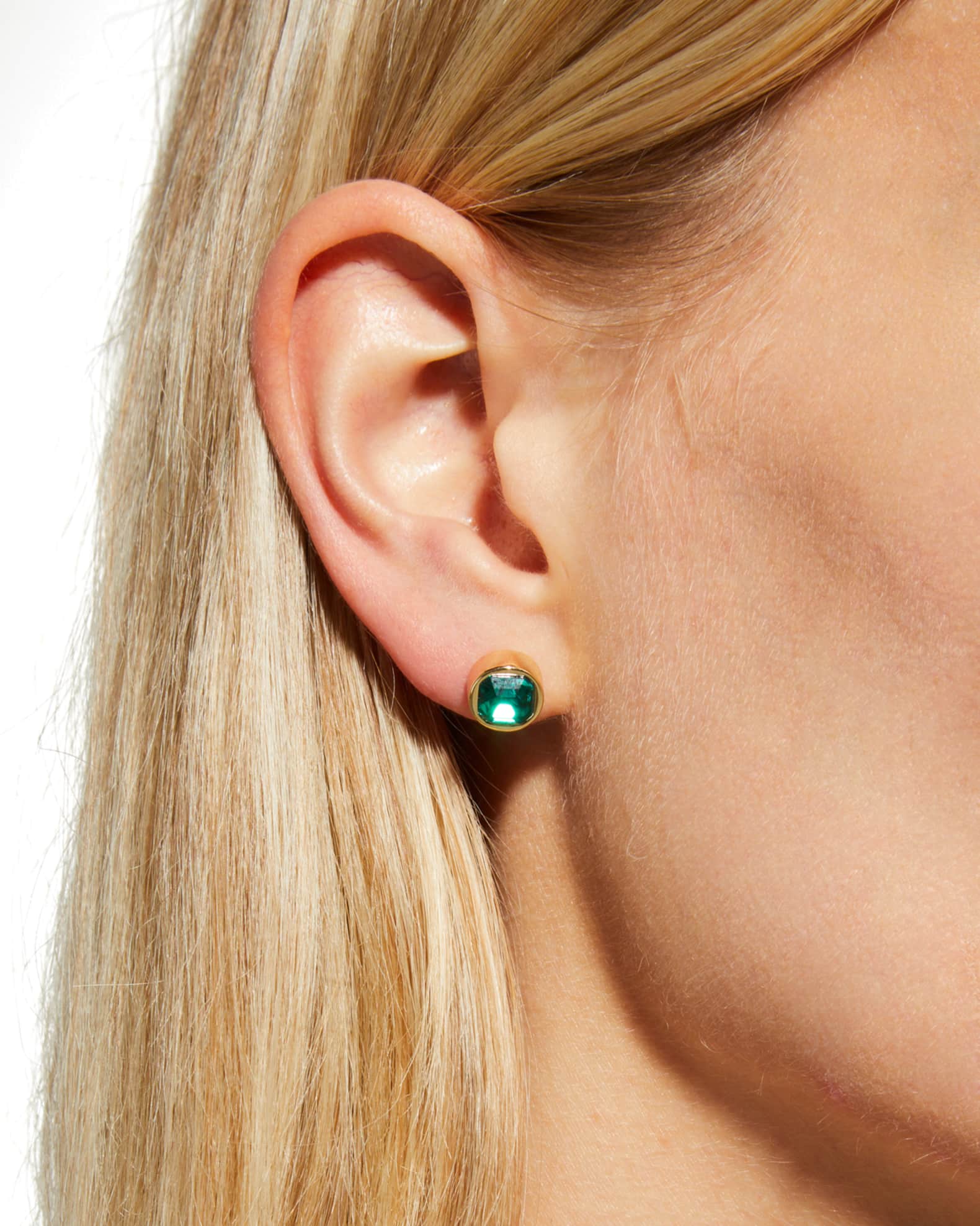 DEMARSON Elena Emerald Ombre Asymmetric Earrings | Neiman Marcus