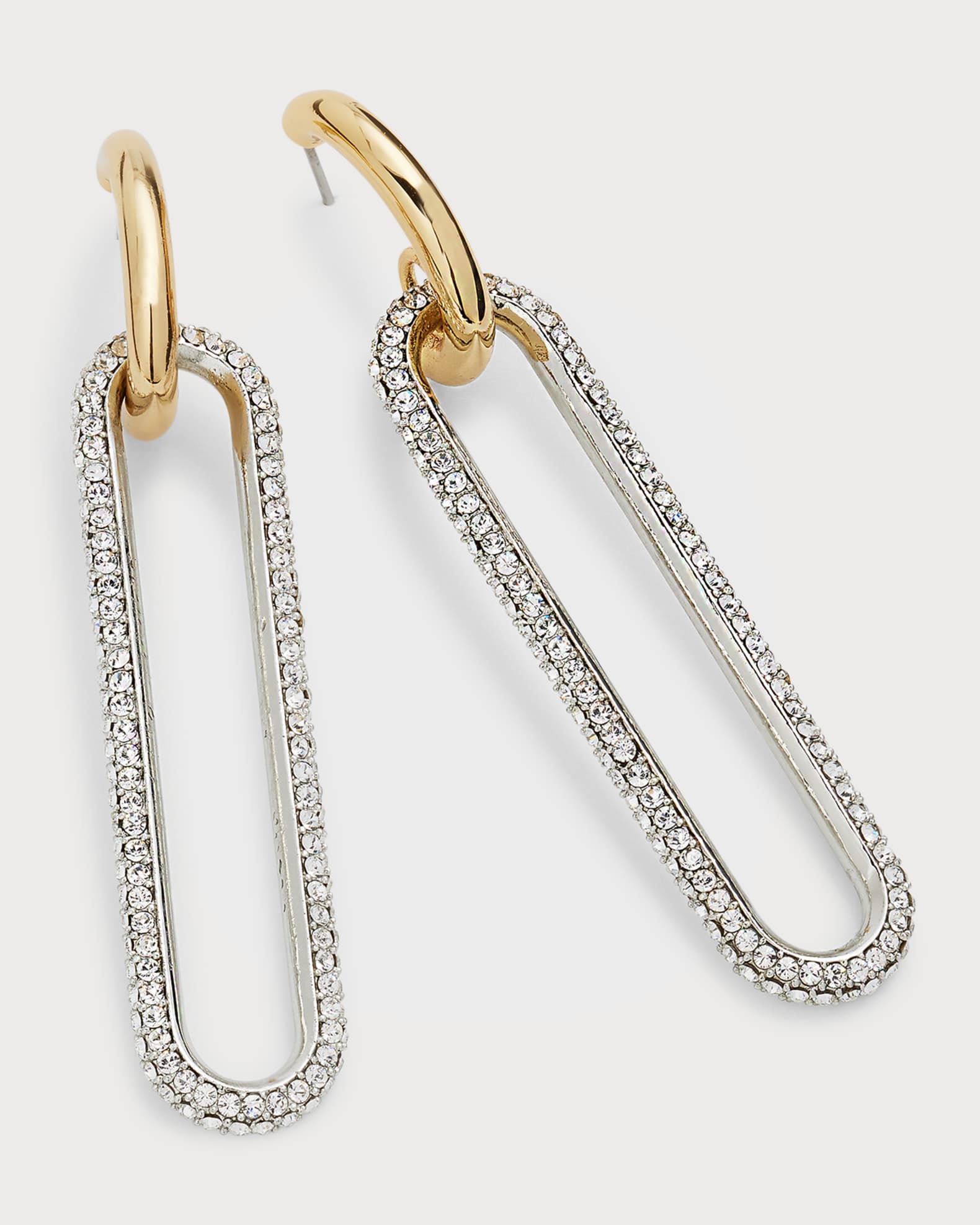 DEMARSON Crystal Pavé Rachel Drop Hoop Earrings | Neiman Marcus