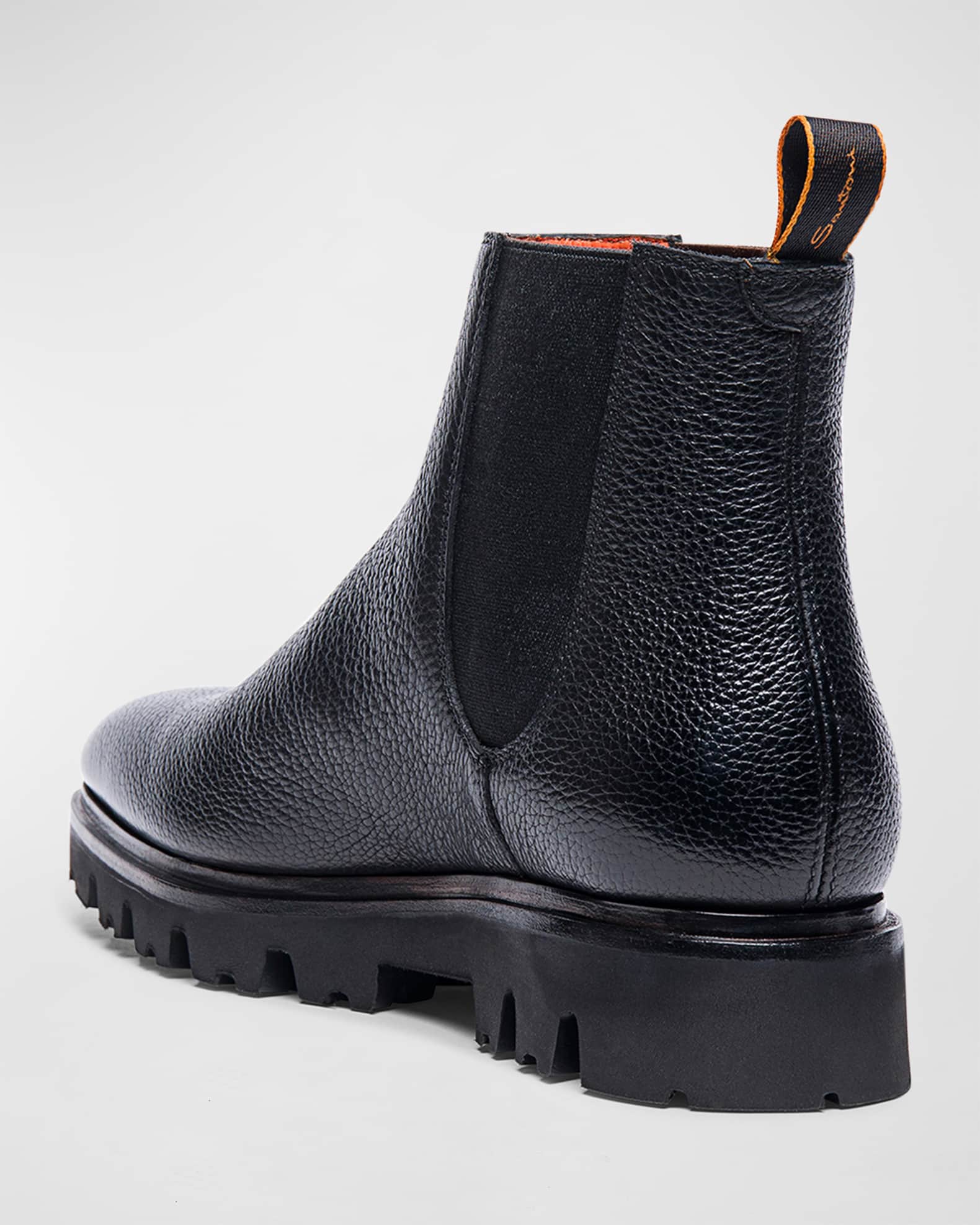 Santoni Men's Carter Leather Chelsea Boots | Neiman Marcus
