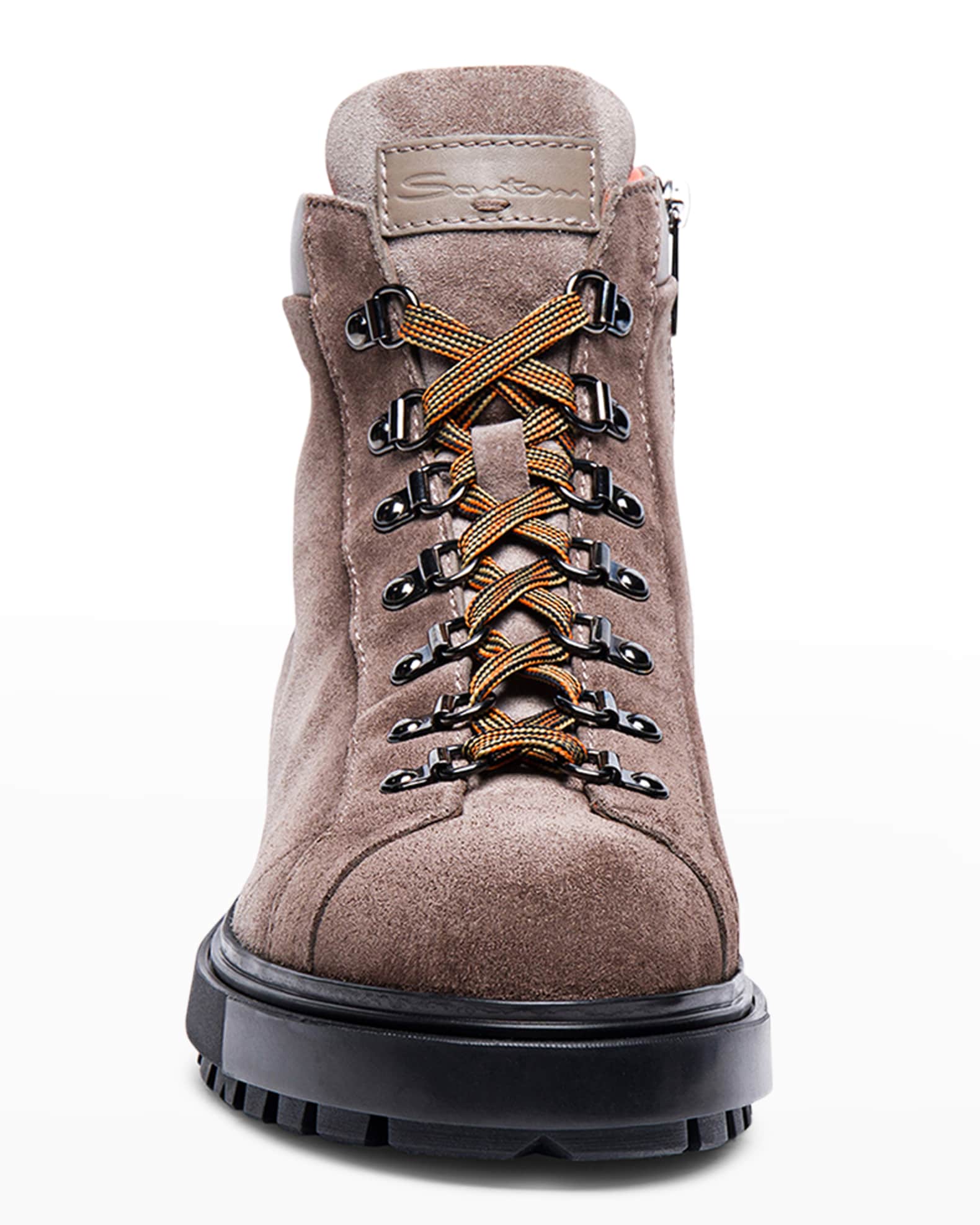 Santoni Men's Farah Suede Lace-Up Hiking Boots | Neiman Marcus