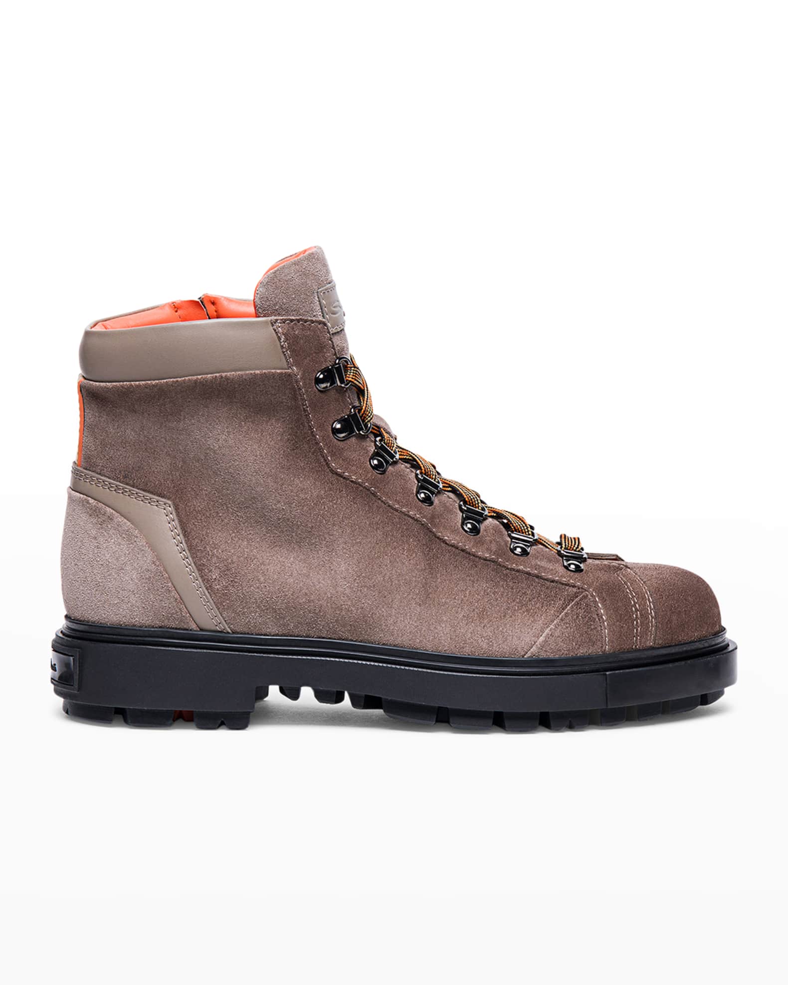 Santoni Men's Farah Suede Lace-Up Hiking Boots | Neiman Marcus