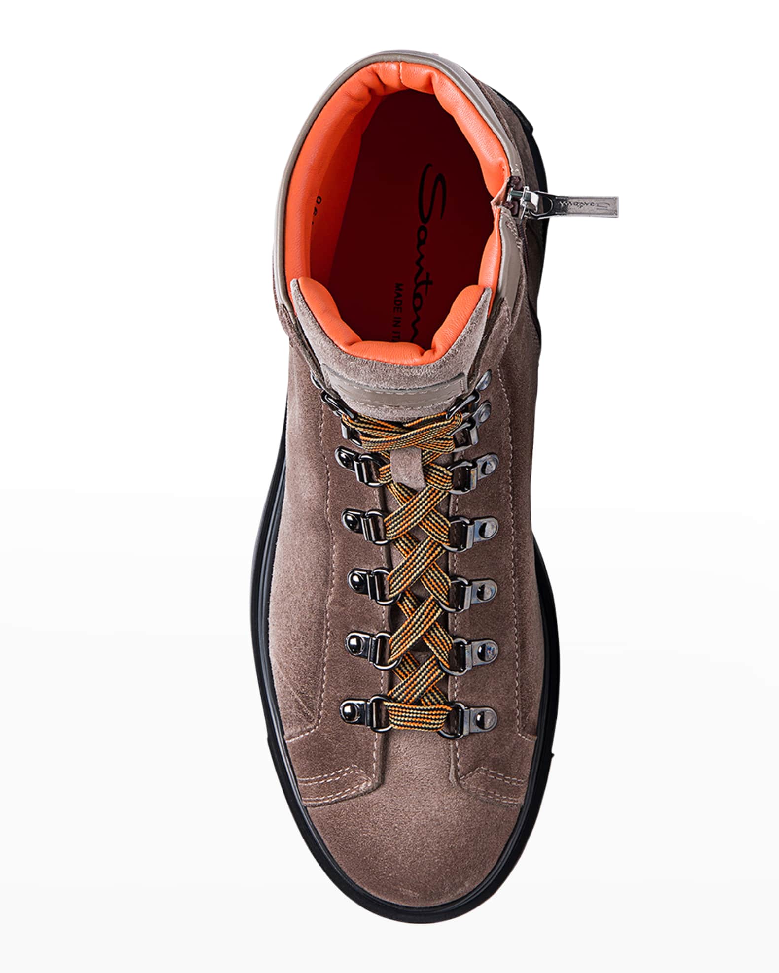 Santoni Men's Farah Suede Lace-Up Hiking Boots | Neiman Marcus